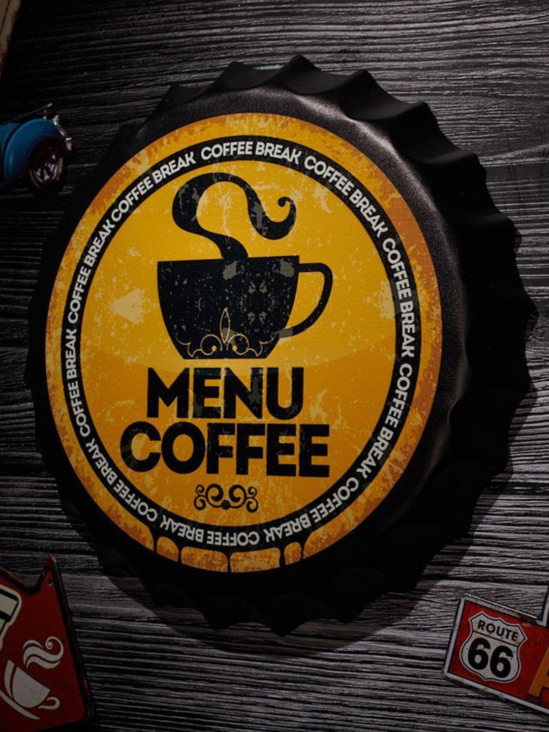 Buy Eazy Wagon Bottle Caps Sign Menu Coffee Metal Matte Hall Signs And ...