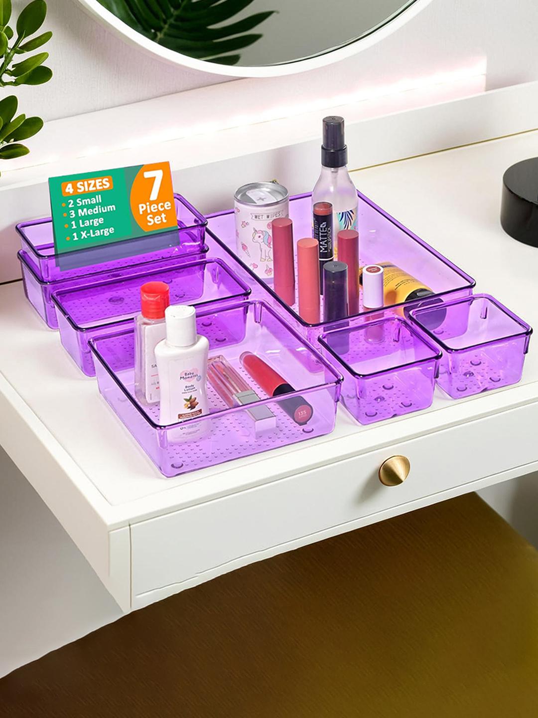 Buy Myntra Elegant Homes Purple 7 Pieces Acrylic Regular Drawer ...