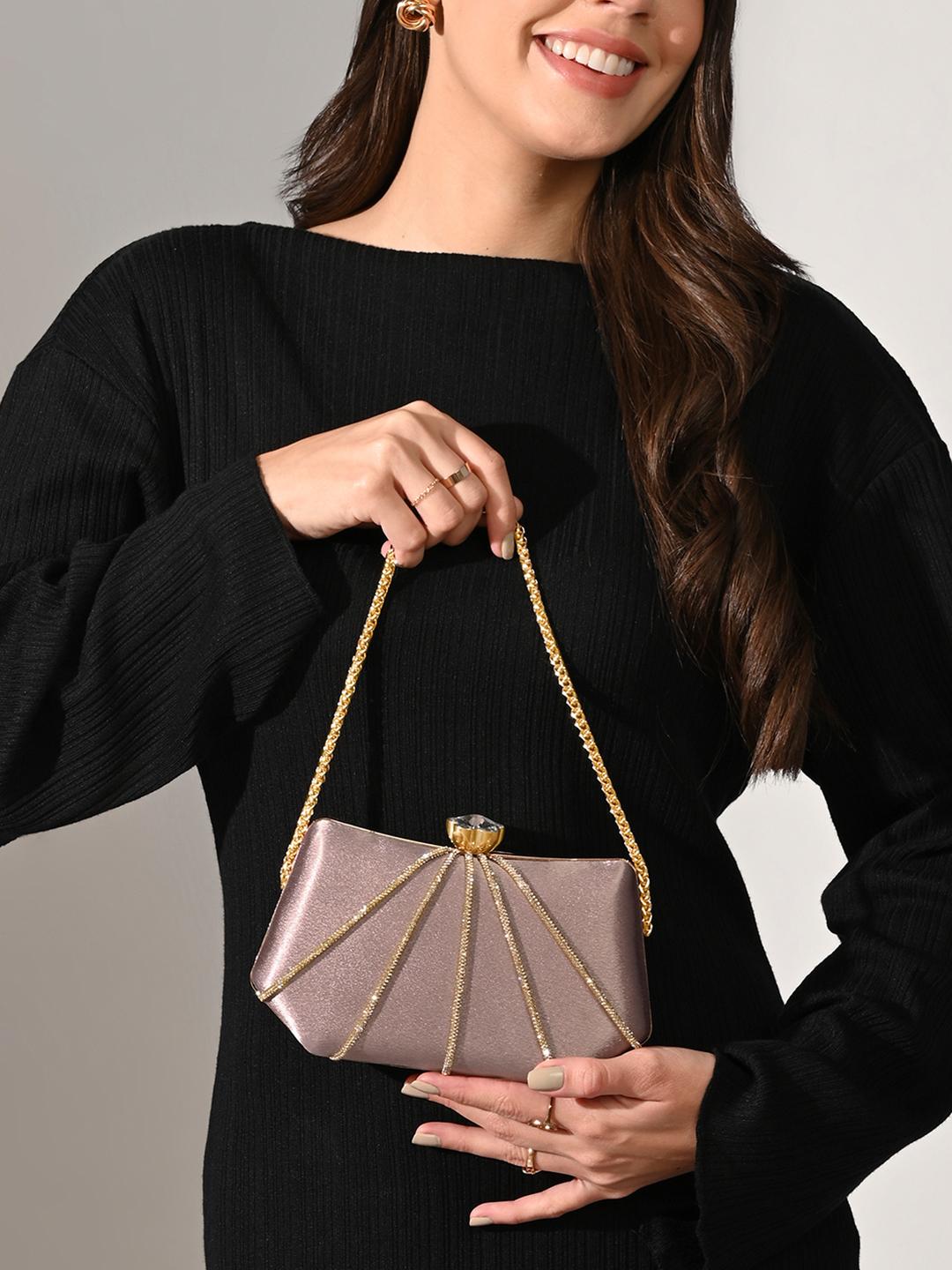 Buy LAVIE Signature Akron Handle Clasp Frame Clutch - Clutches for ...