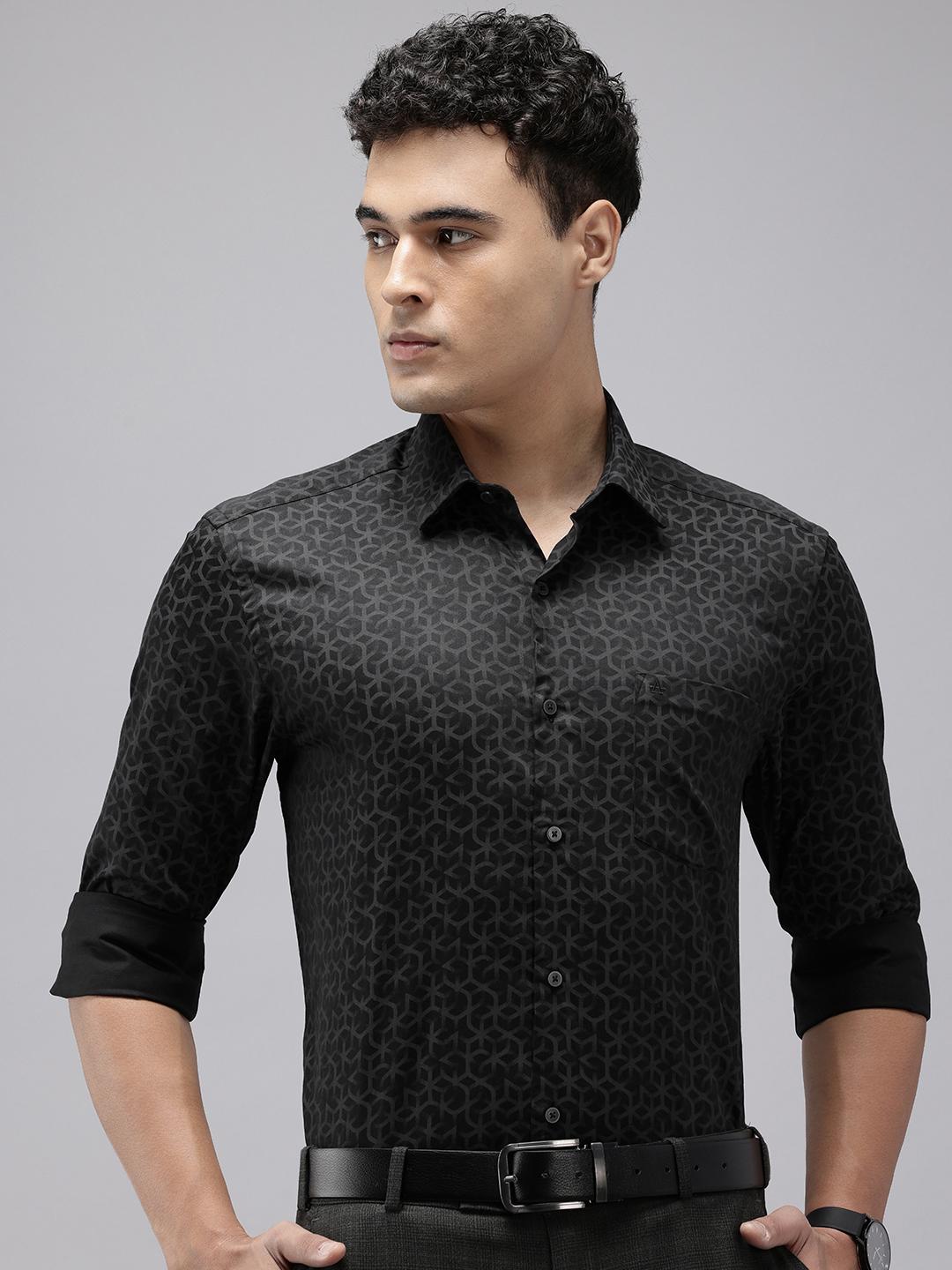 Buy Arrow Pure Cotton Manhattan Slim Fit Ethnic Motifs Printed Formal ...