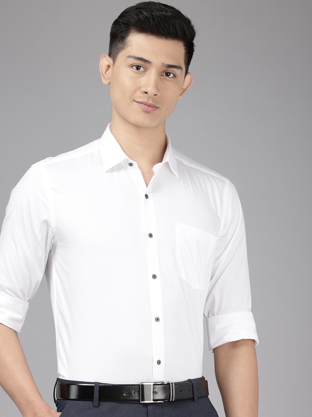 Buy Arrow Pure Cotton Manhattan Slim Fit Self Striped Formal Shirt ...