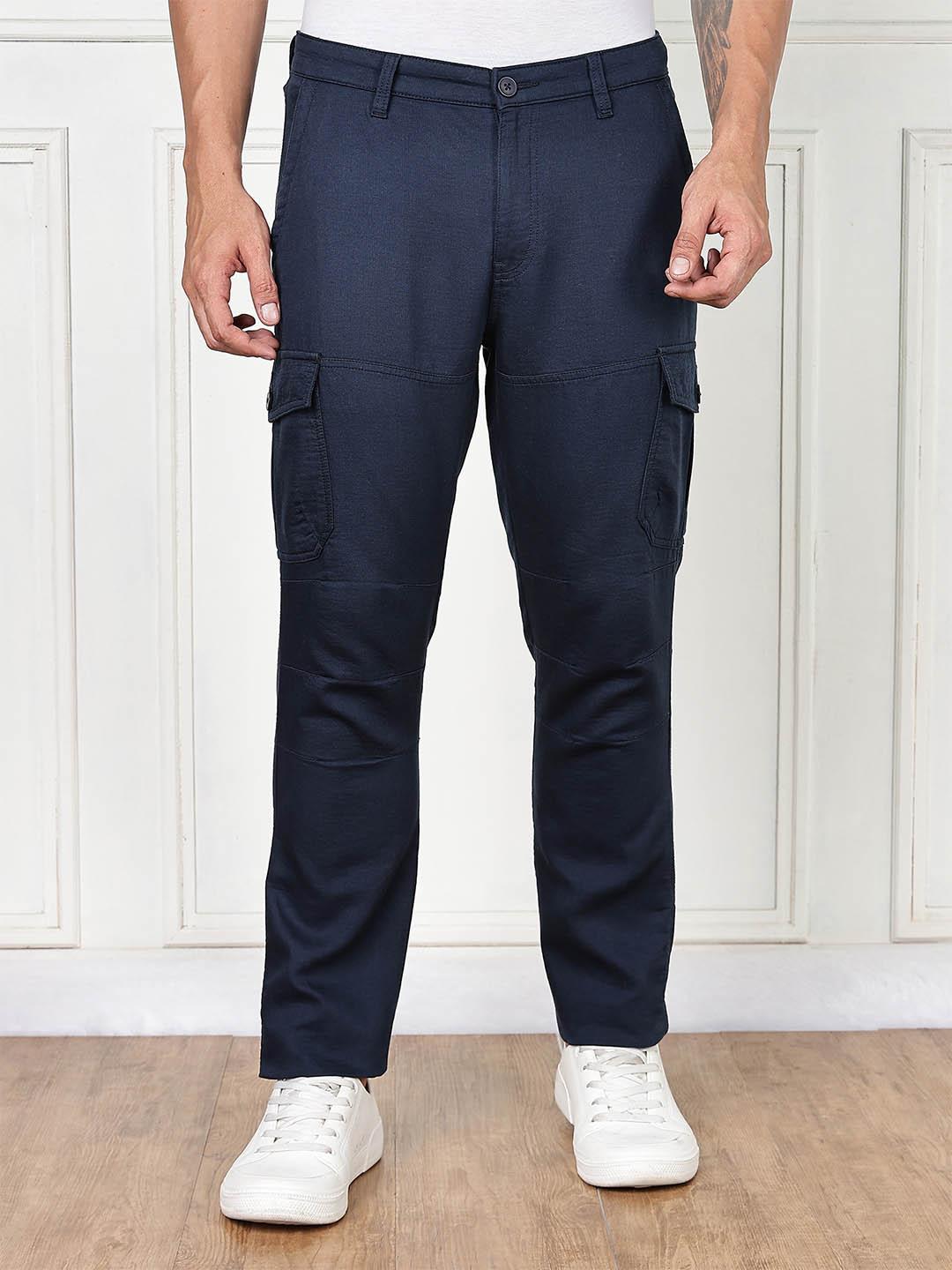 Buy Thomas Scott Men Smart Straight Fit Cargos - Trousers for Men ...