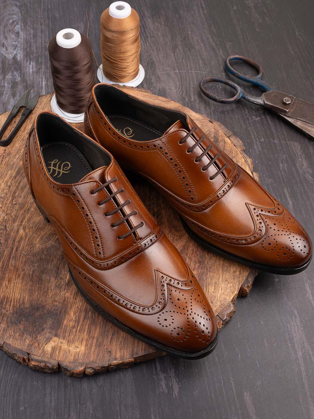 Buy House Of Pataudi Men Textured Formal Brogues - Formal Shoes for Men ...