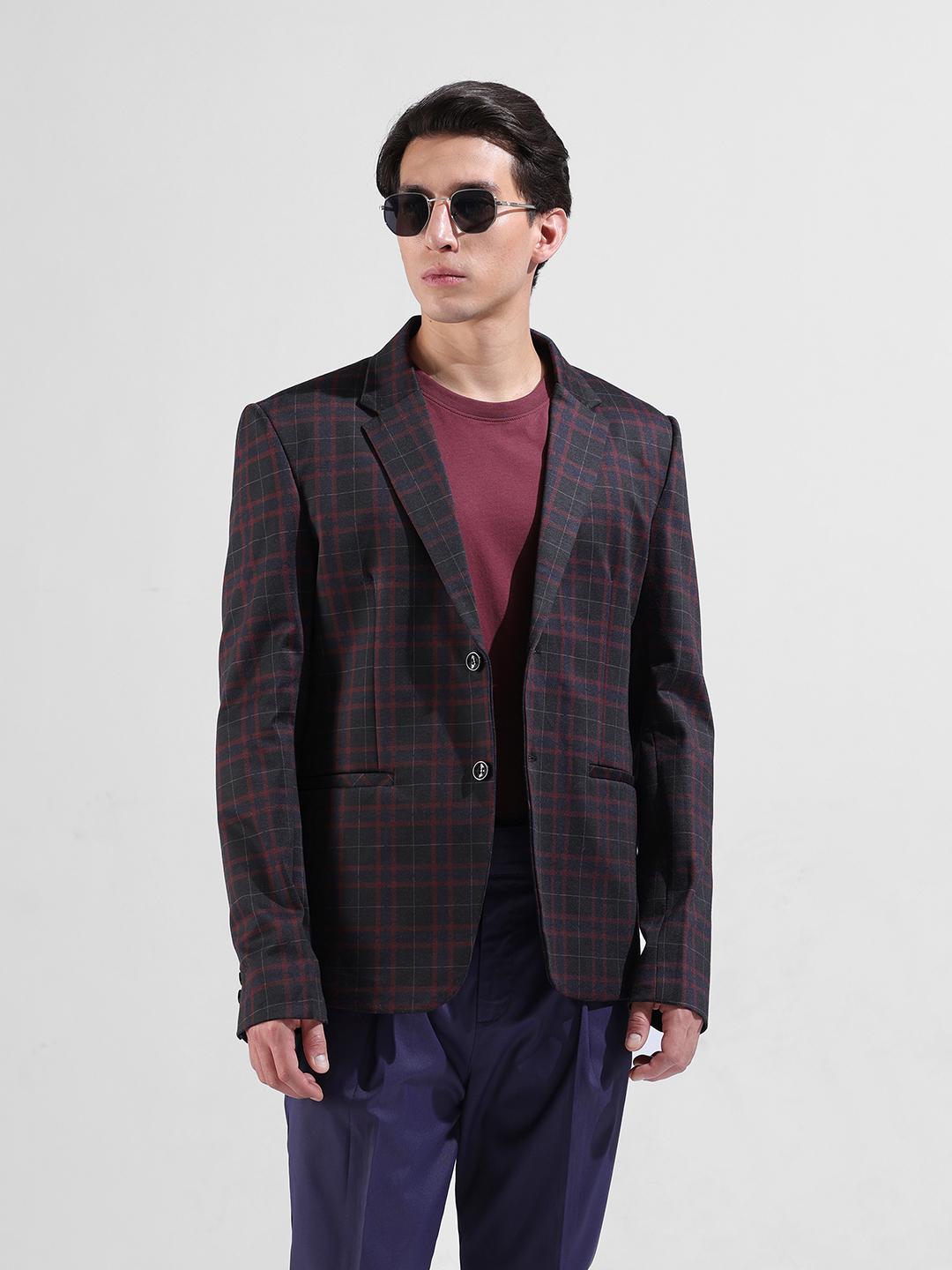 Buy The Indian Garage Co. X Luxe Men Comfort Fit Checkered Formal ...