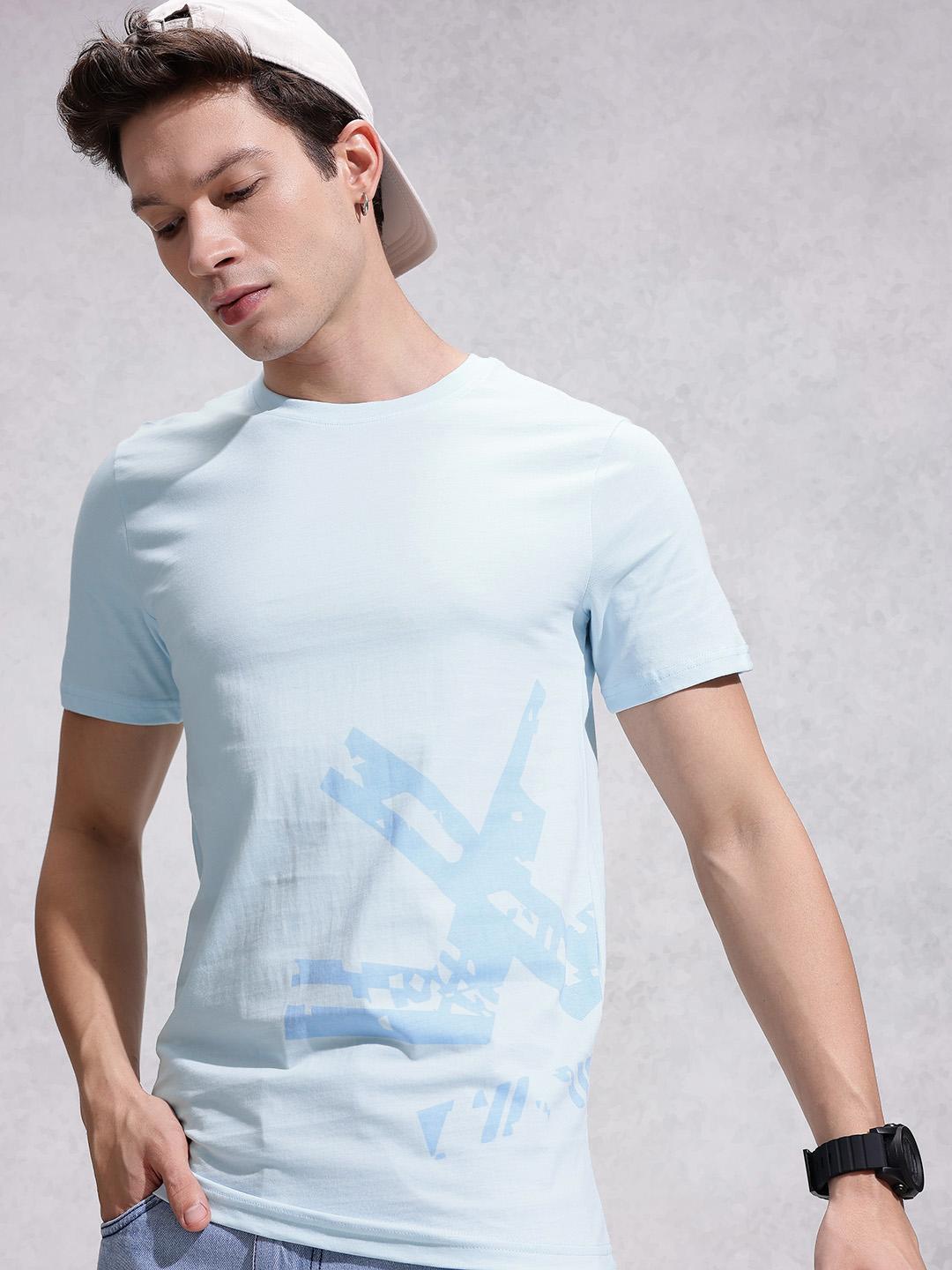 Buy WROGN Brand Logo Printed Pure Cotton Slim Fit T Shirt - Tshirts for ...