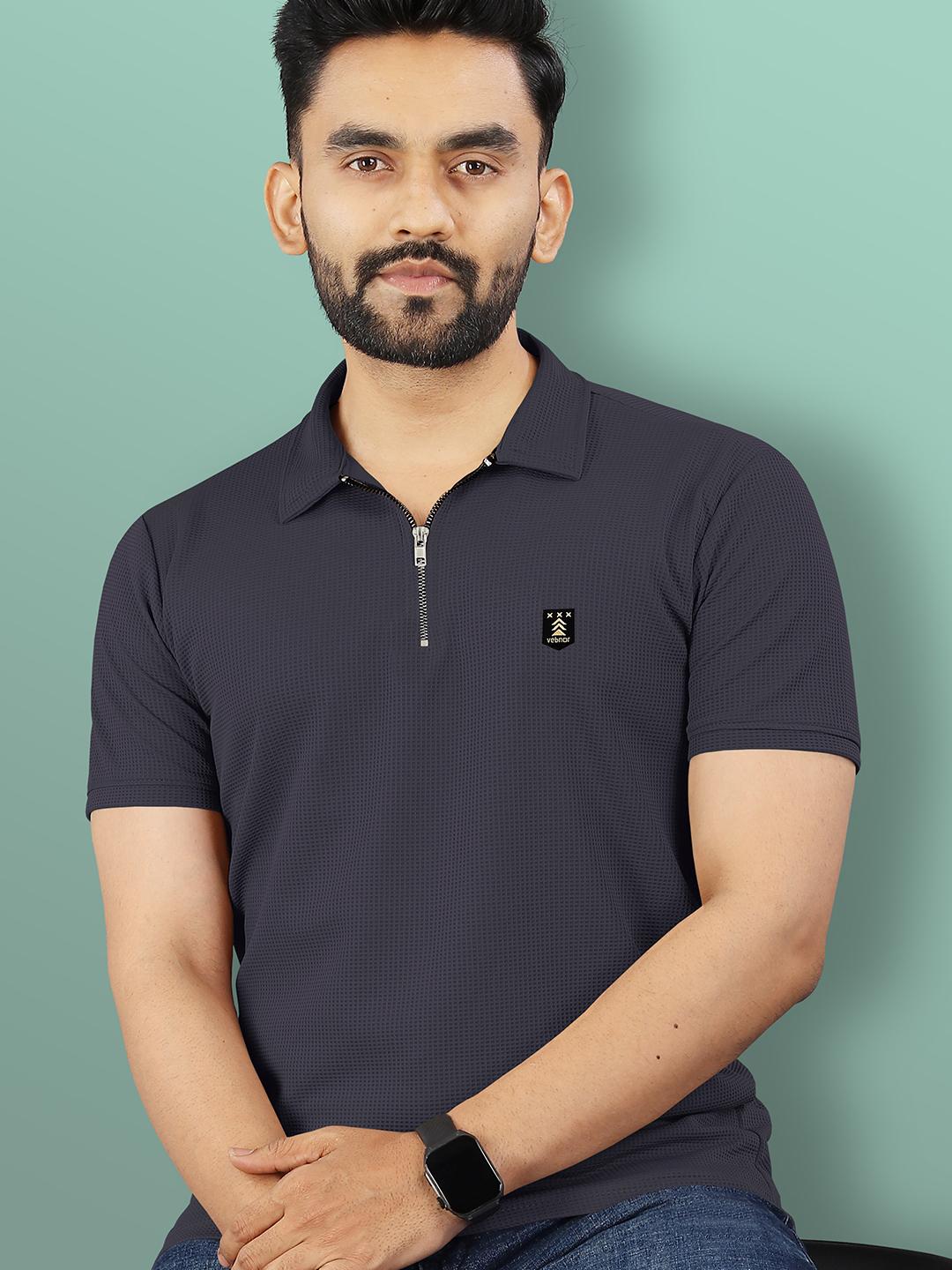 Buy VeBNoR Self Design Polo Collar T Shirt - Tshirts for Men 33921439 ...