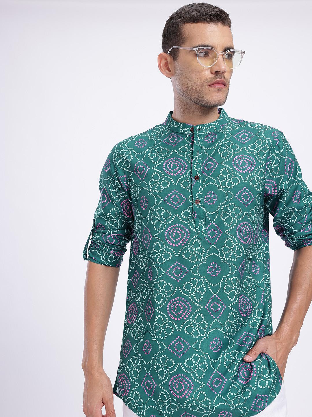 Buy Anouk Rustic Men Bandhani Printed Kurta - Kurtas for Men 33943198 ...