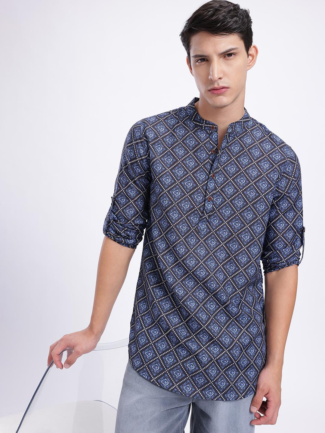 Buy Anouk Rustic Men Ethnic Motifs Printed Kurta - Kurtas for Men ...