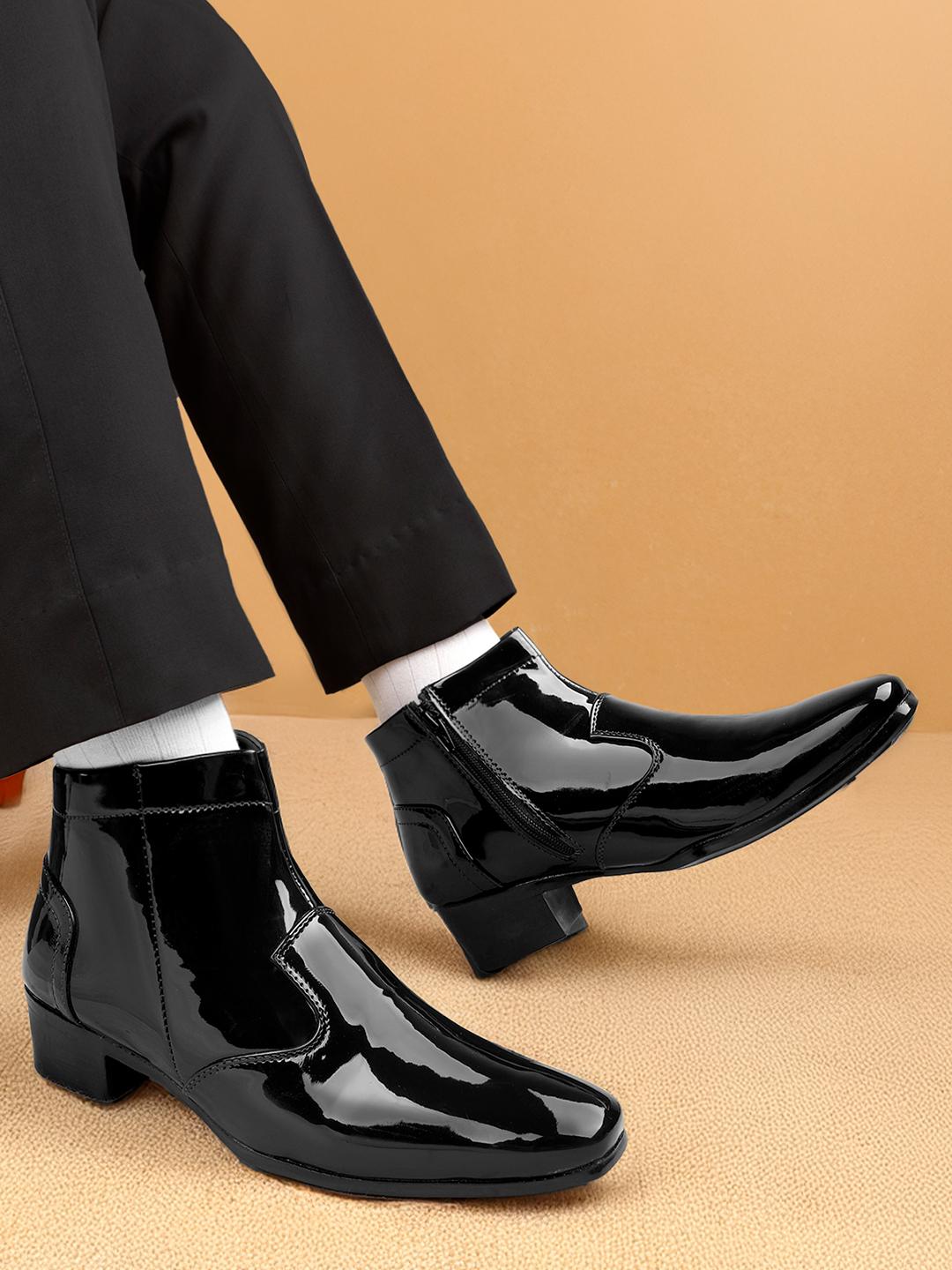 Buy Bxxy Men 2 Inch Heel Height Increasing Casual Party Wear Zip Boot ...