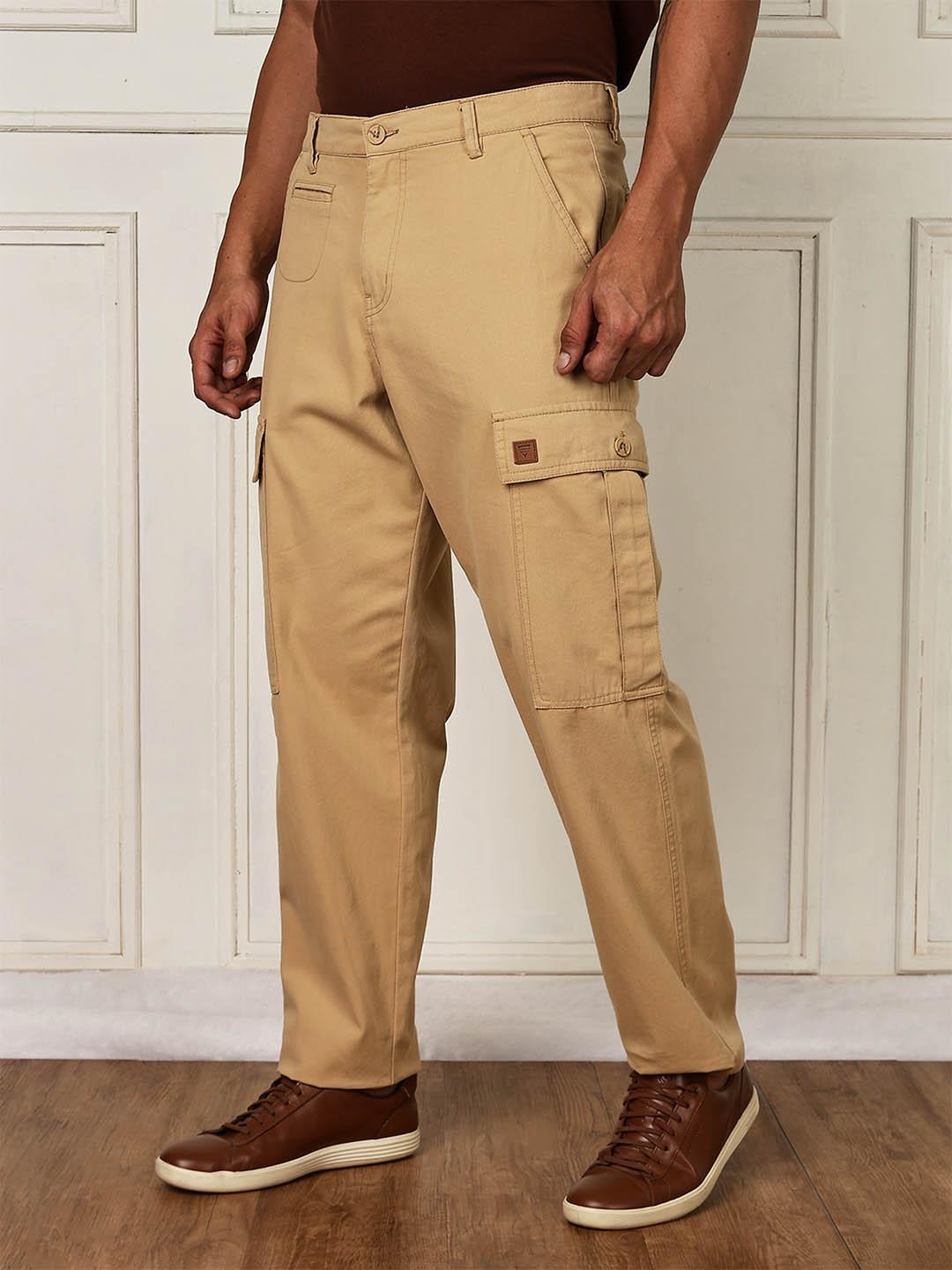 Buy Thomas Scott Men Smart Straight Fit Cargos Trousers - Trousers for ...