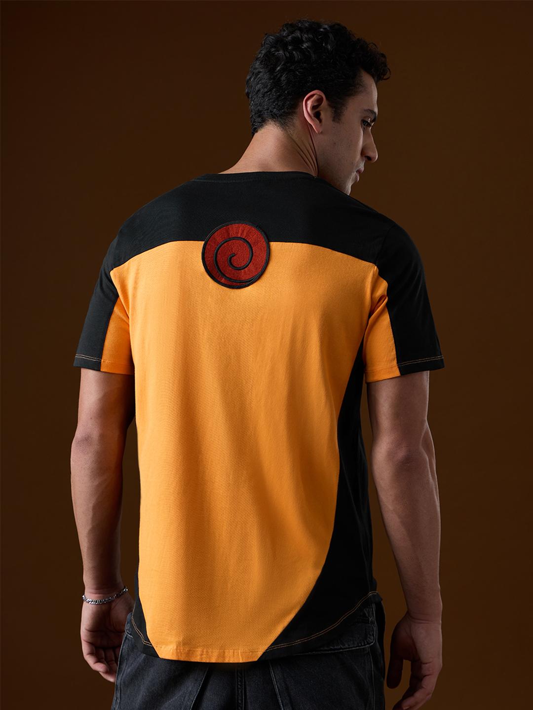 Buy The Souled Store Men Regular Fit Naruto Shippuden Printed Mustard T ...