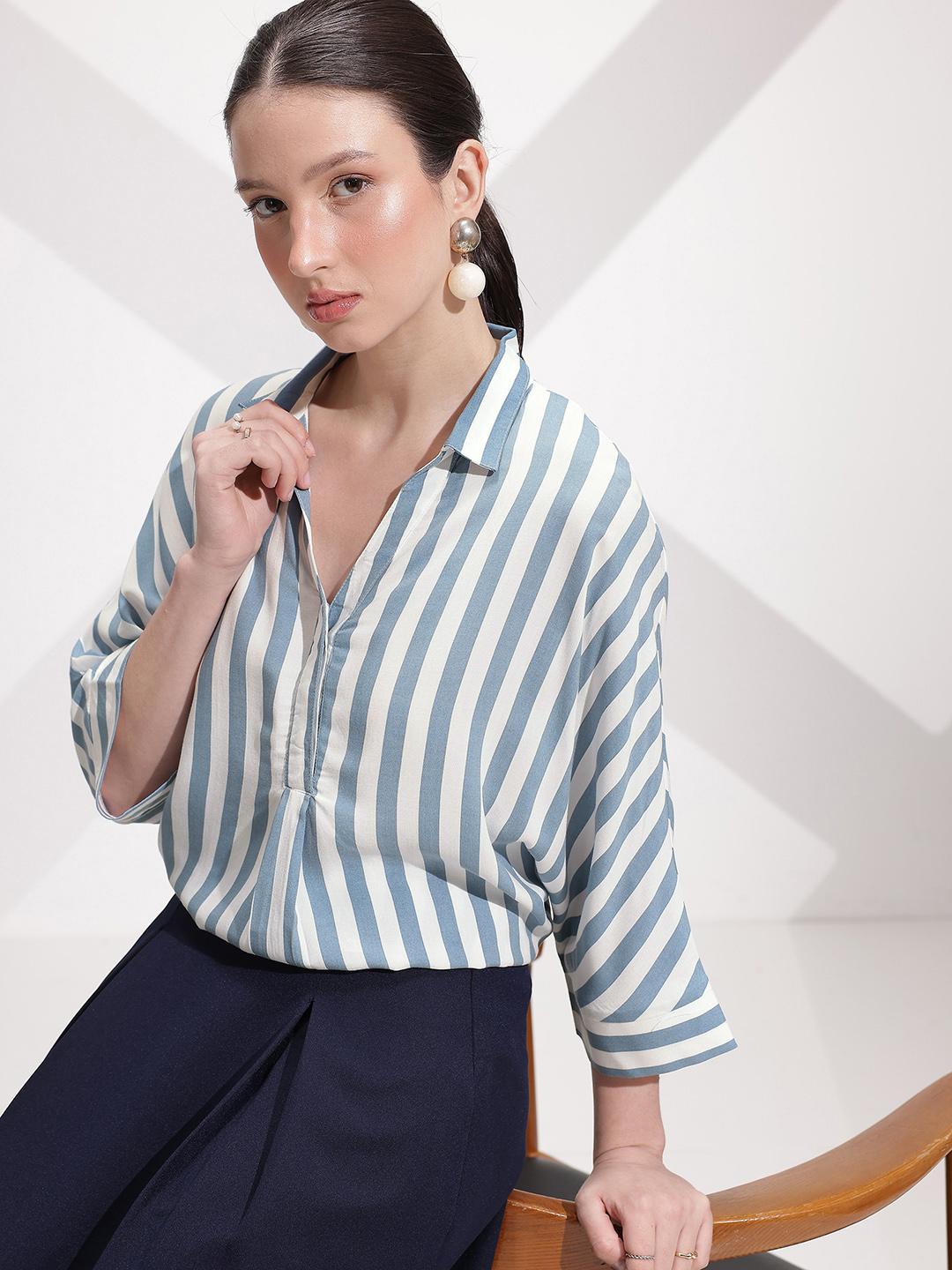 Buy Her By Invictus Striped Extended Sleeves Top - Tops for Women ...