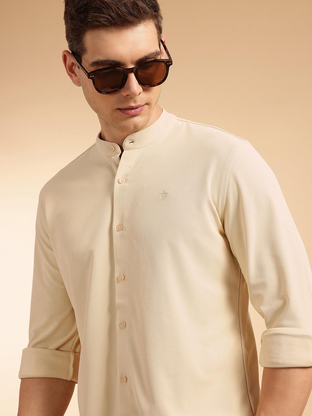 Buy French Connection Men Premium Slim Fit Mandarin Collar Casual Shirt ...
