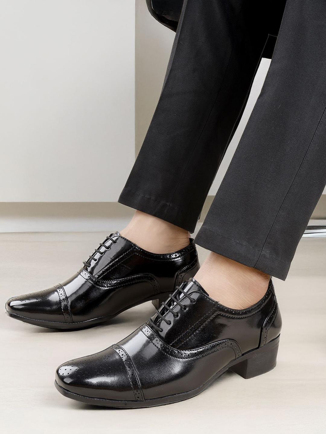 Buy Bxxy Men 2 Inch Heel Height Increasing Formal Semi Brogue Oxford ...