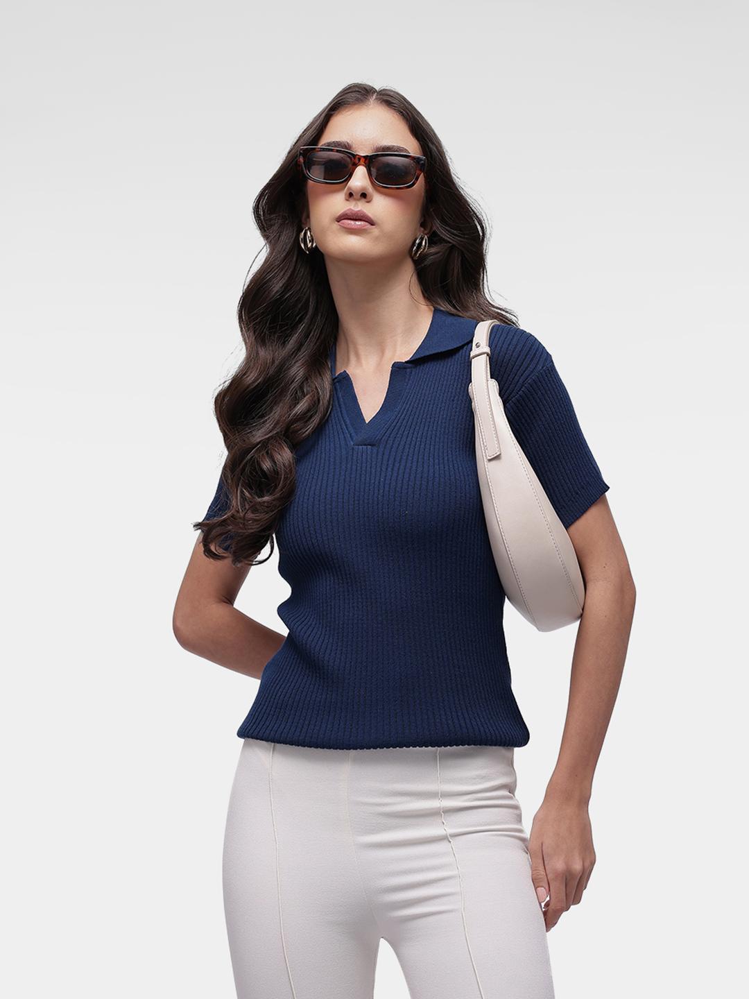 Buy French Connection Women Casual Ribbed Top - Tops for Women 34154828 ...