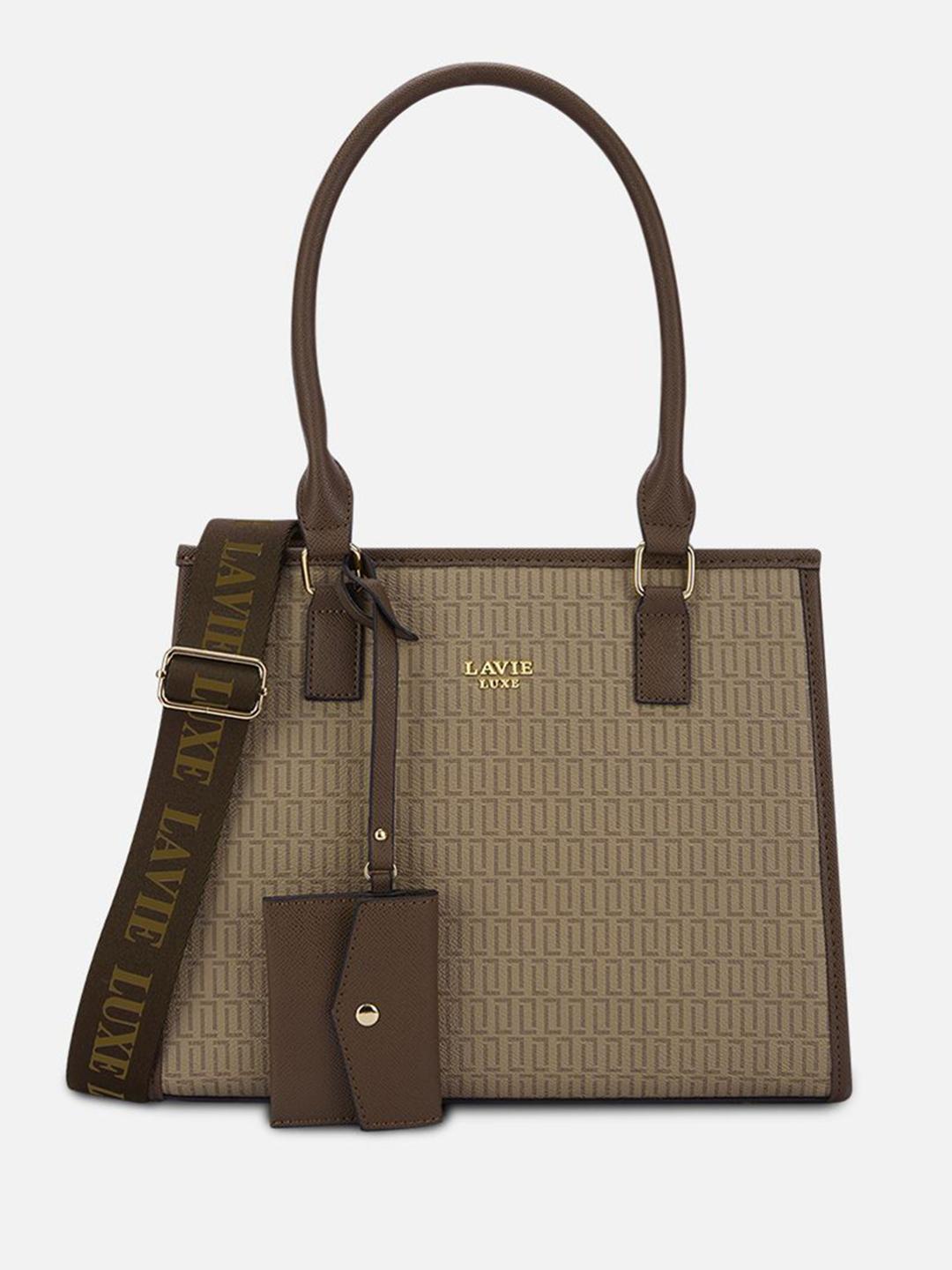 Buy LAVIE LUXE Colourblocked Primium Oversized Structured Shoulder Bag ...
