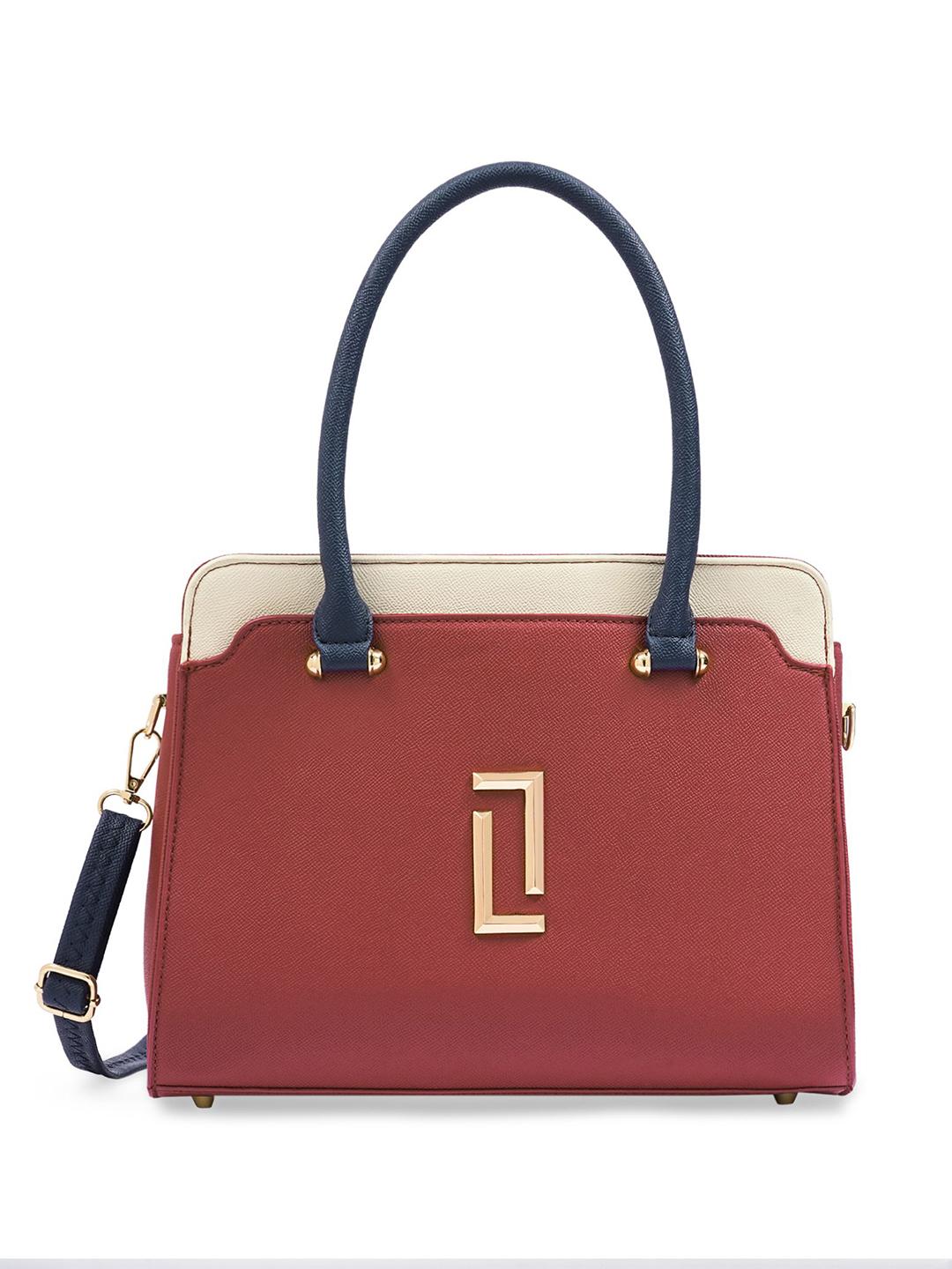 Buy LAVIE LUXE Colourblocked Structured Easy Carry Satchel Bag ...