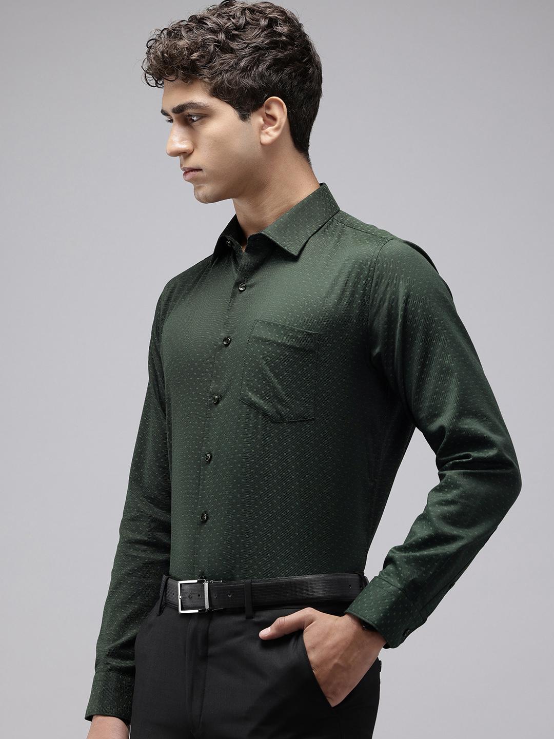Buy Van Heusen Pure Cotton Self Design Slim Fit Textured Party Shirt ...