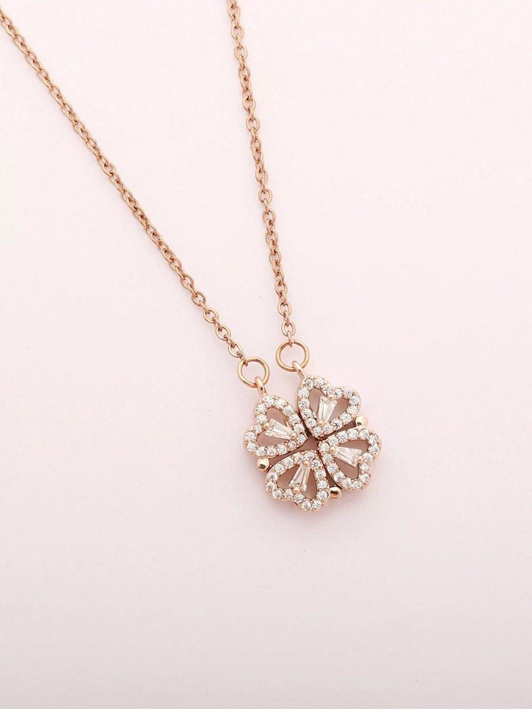 Buy DressBerry Magnetic Clover Flower Heart Necklace - Necklace And ...