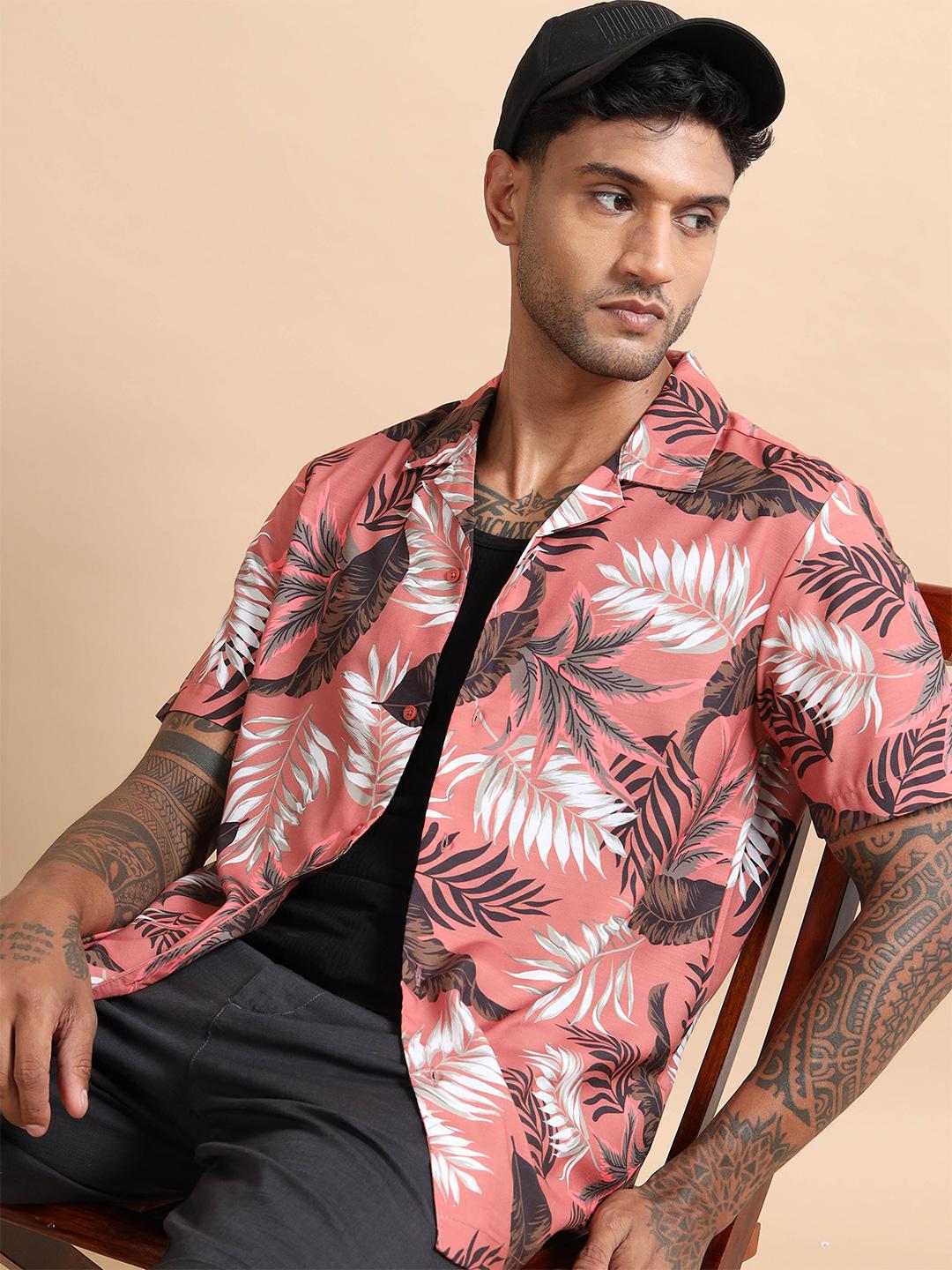 Buy StitchX Men Short Sleeves Printed Cuban Collar Beach Shirt - Shirts ...