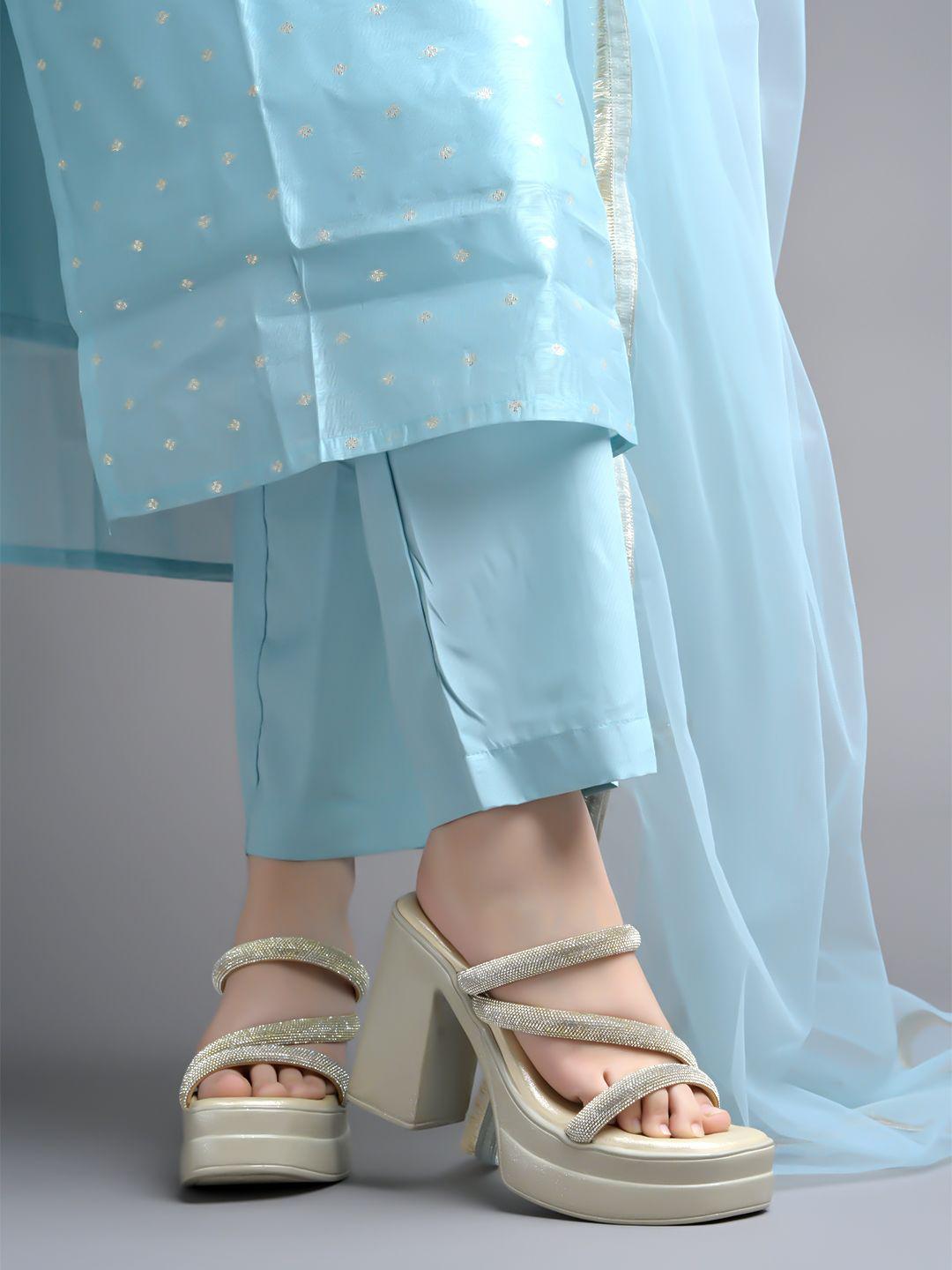 Buy Stylestry Women Embellished Platform Heel Sandals - Heels for Women ...