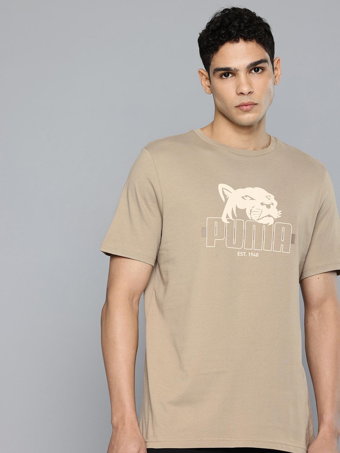 Buy Puma Brand Logo Printed Pure Cotton T Shirt - Tshirts for Men ...