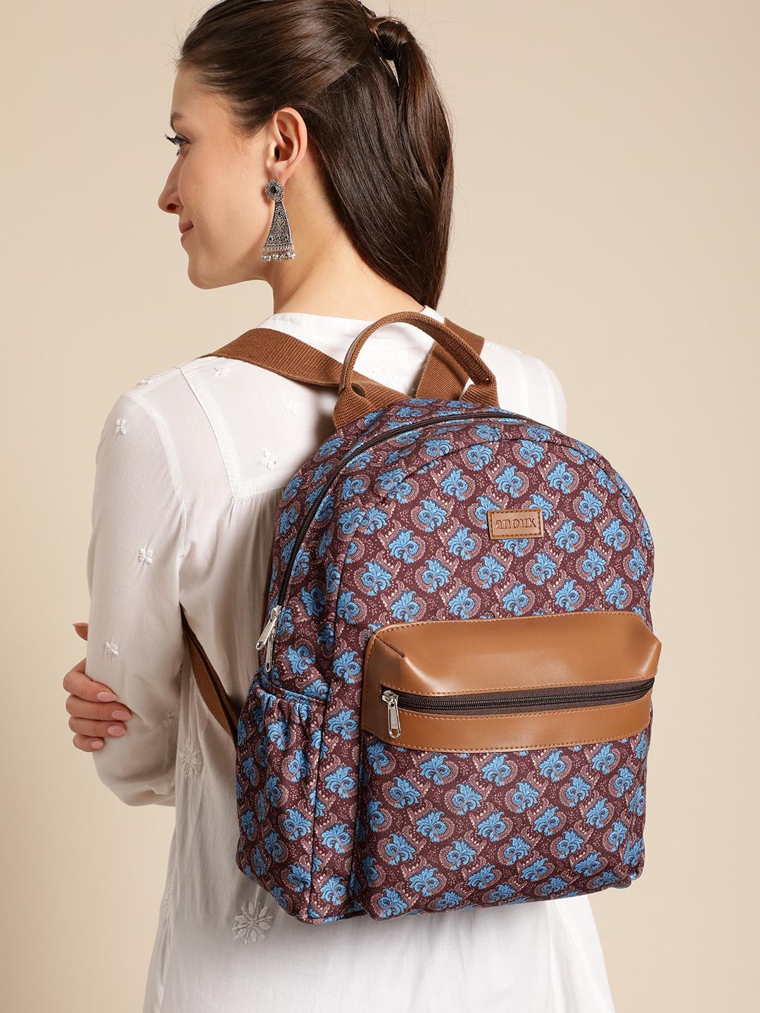 Buy Anouk Women Ethnic Printed Canvas College Backpack - Backpacks for ...