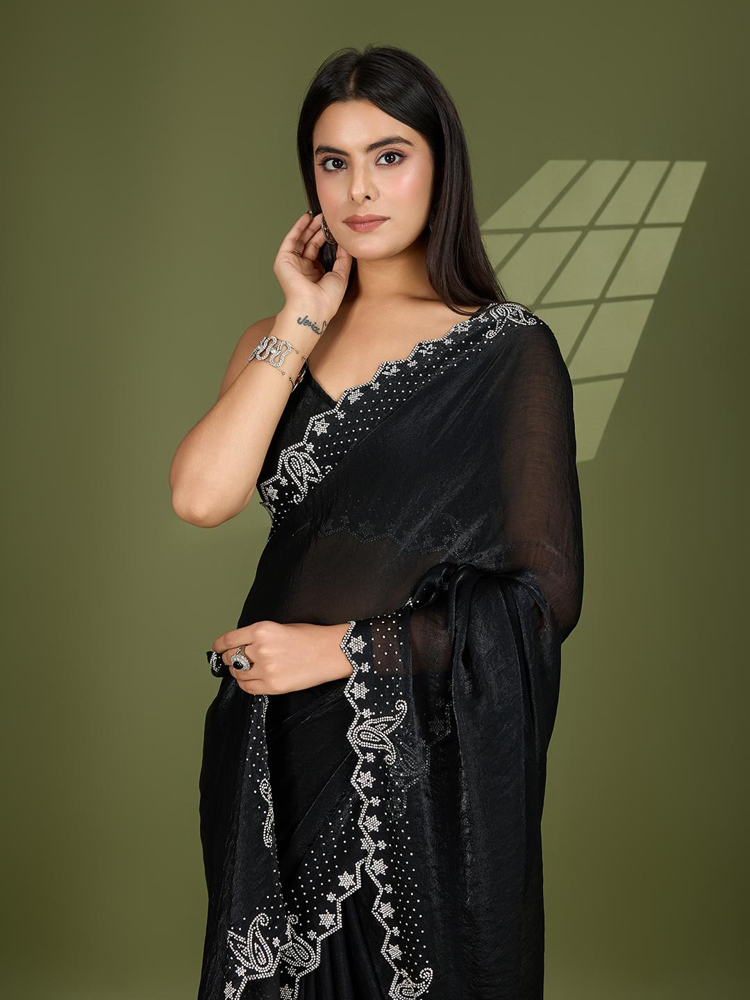 Buy KIMISHA Embellished Beads And Stones Party Saree - Sarees for Women ...