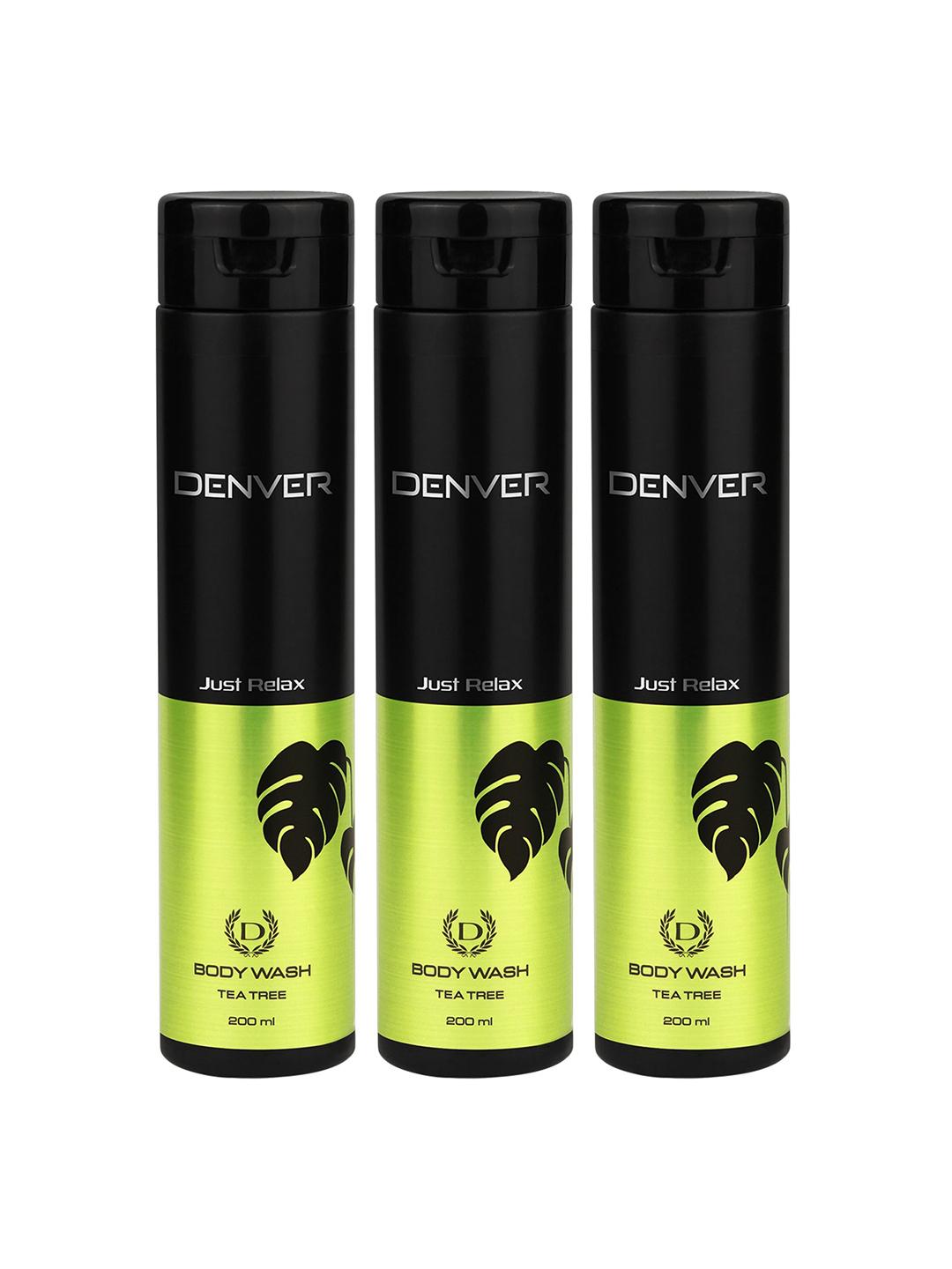 Buy Denver Men Set Of 3 Just Relax Body Wash With Tea Tree 200 Ml Each ...