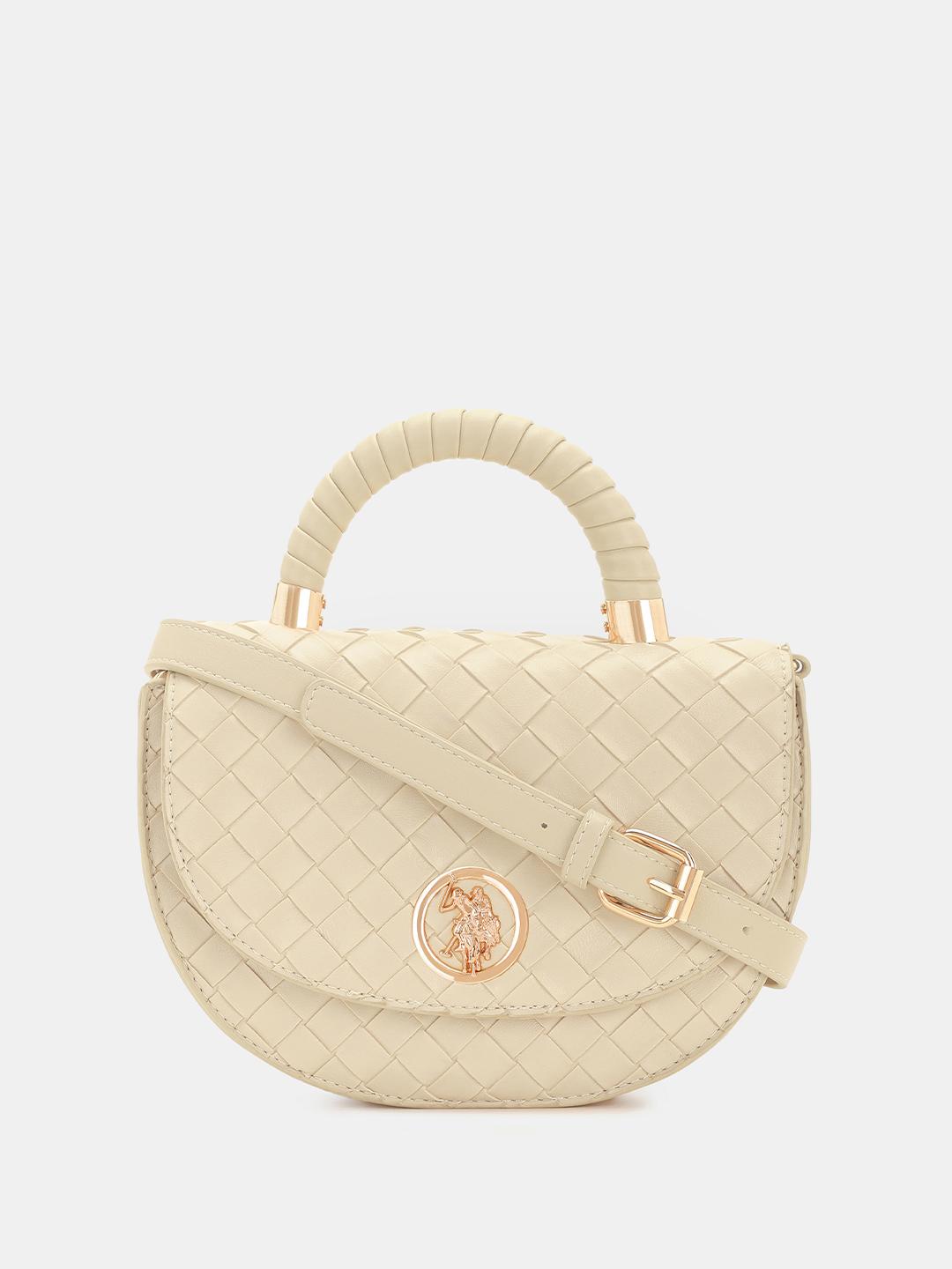 Buy U.S. Polo Assn. Women Andra Beige Crossbody Handbag With Detachable Sling Strap - Handbags ...