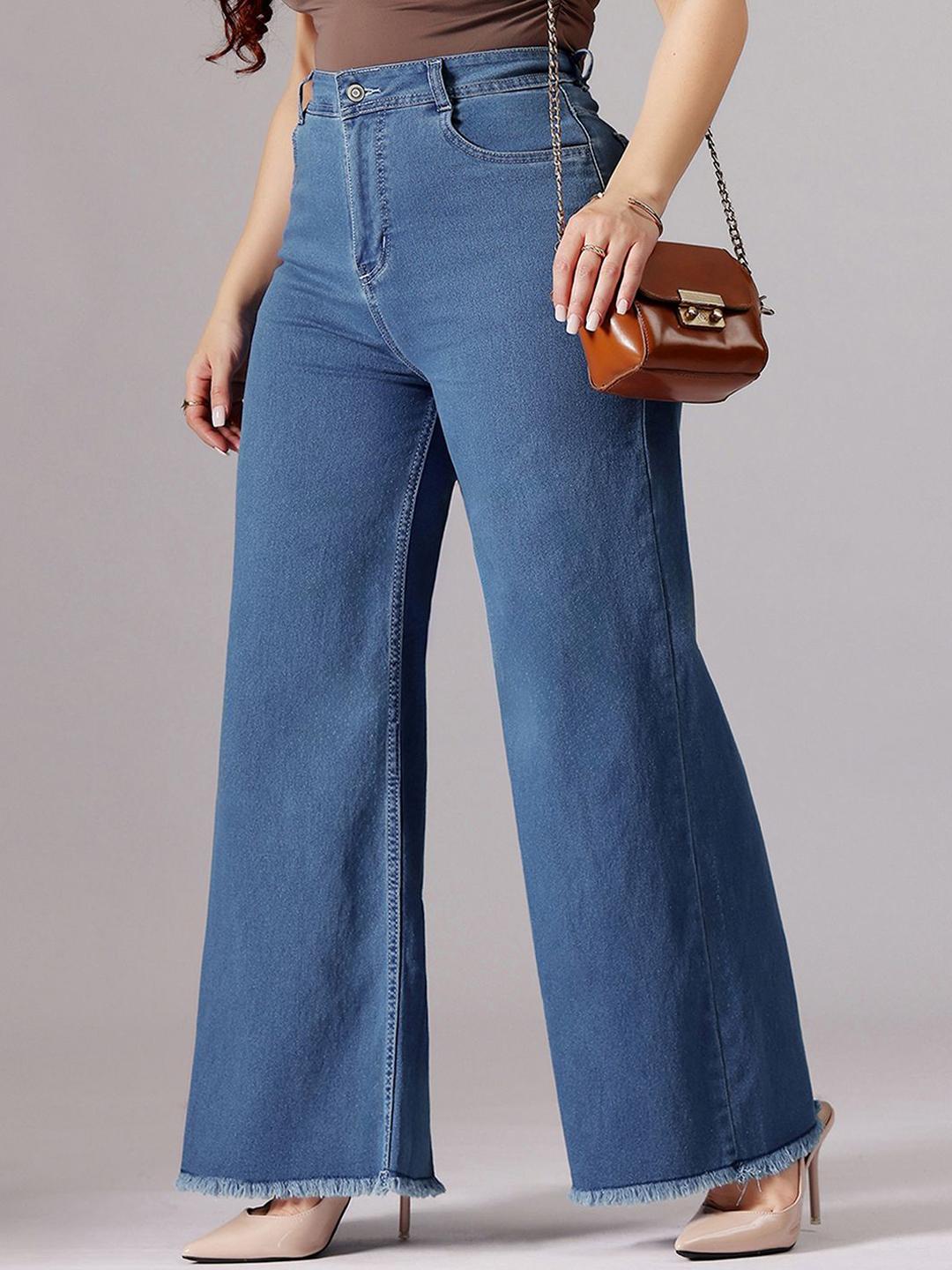 Buy Miss Chase A+ Women's Wide Leg High Rise Clean Look Stretchable ...