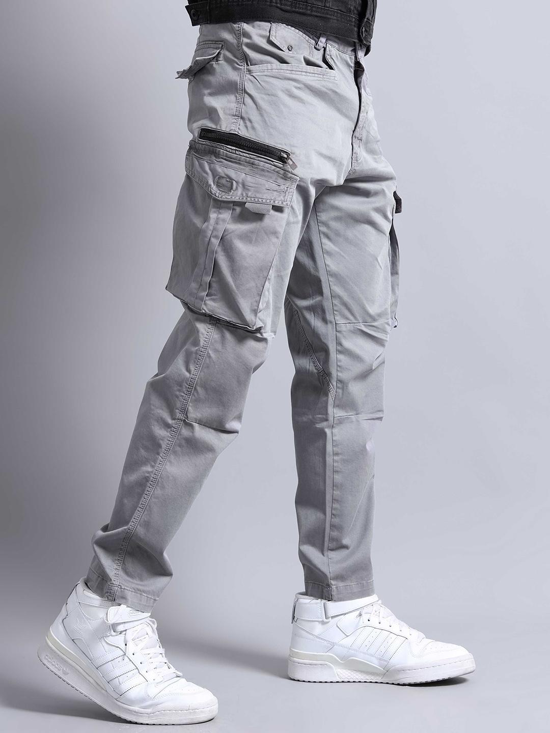 Buy Italian Colony Men Pure Cotton Tailored Tapered Fit Cargos Pant ...