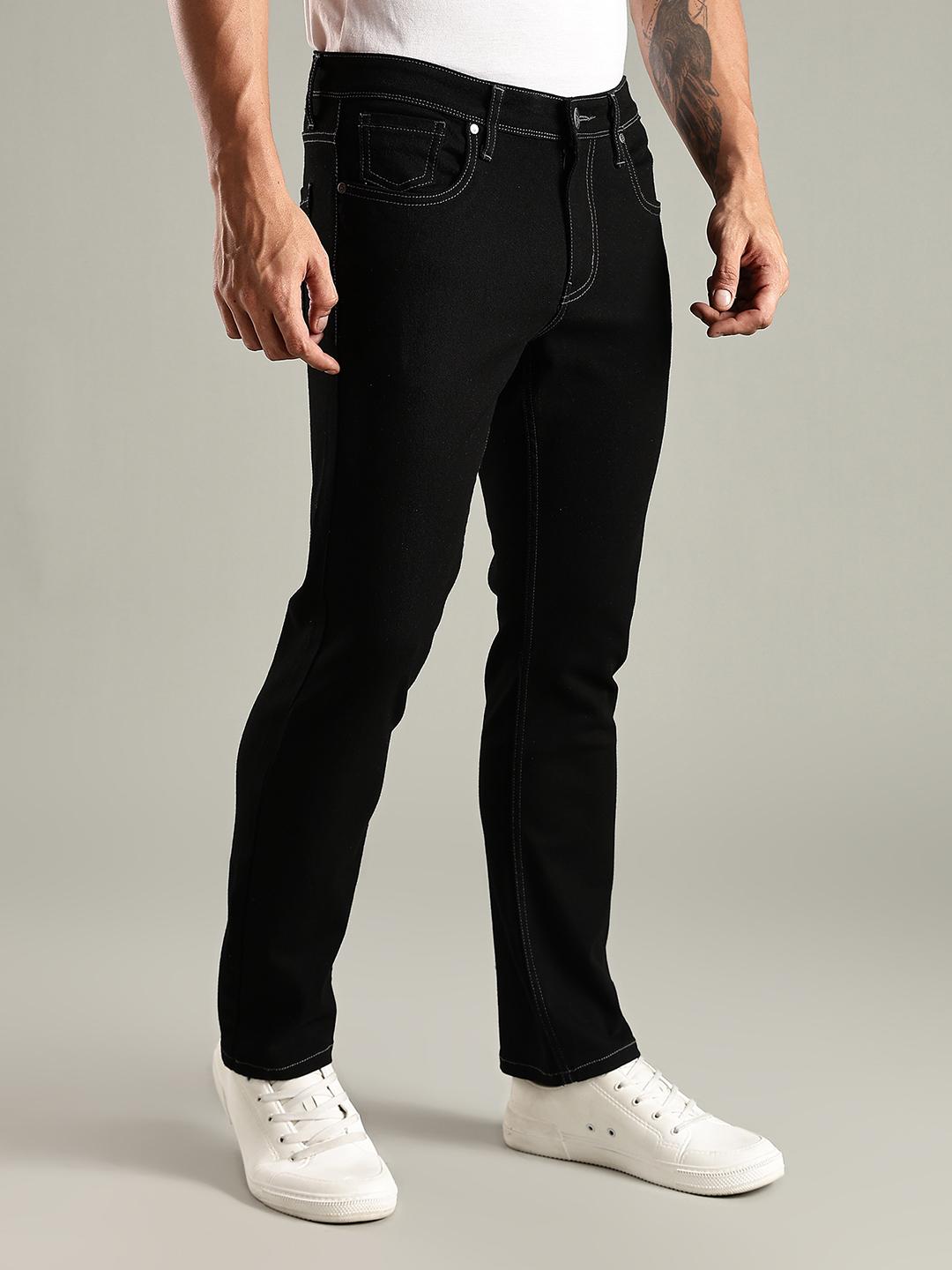 Buy Thomas Scott Men Original Straight Fit Mid Rise Clean Look No Fade ...
