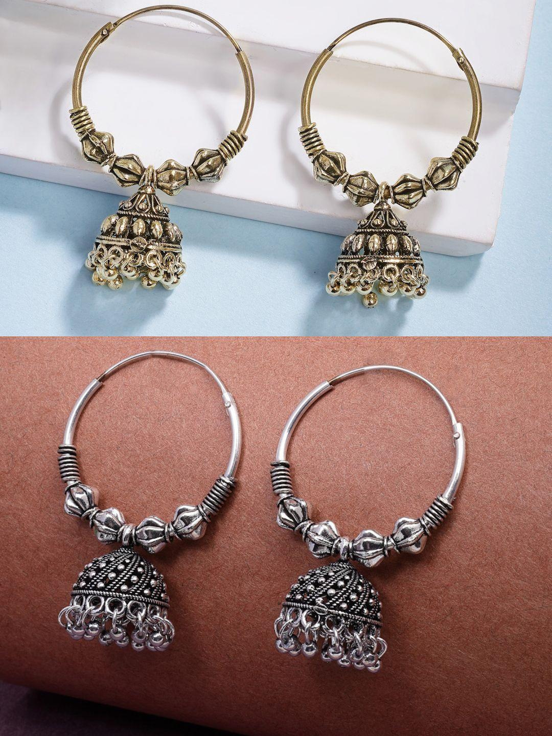 Buy Anouk Set Of 2 German Silver Gold Plated Traditional Oxidised Dome ...