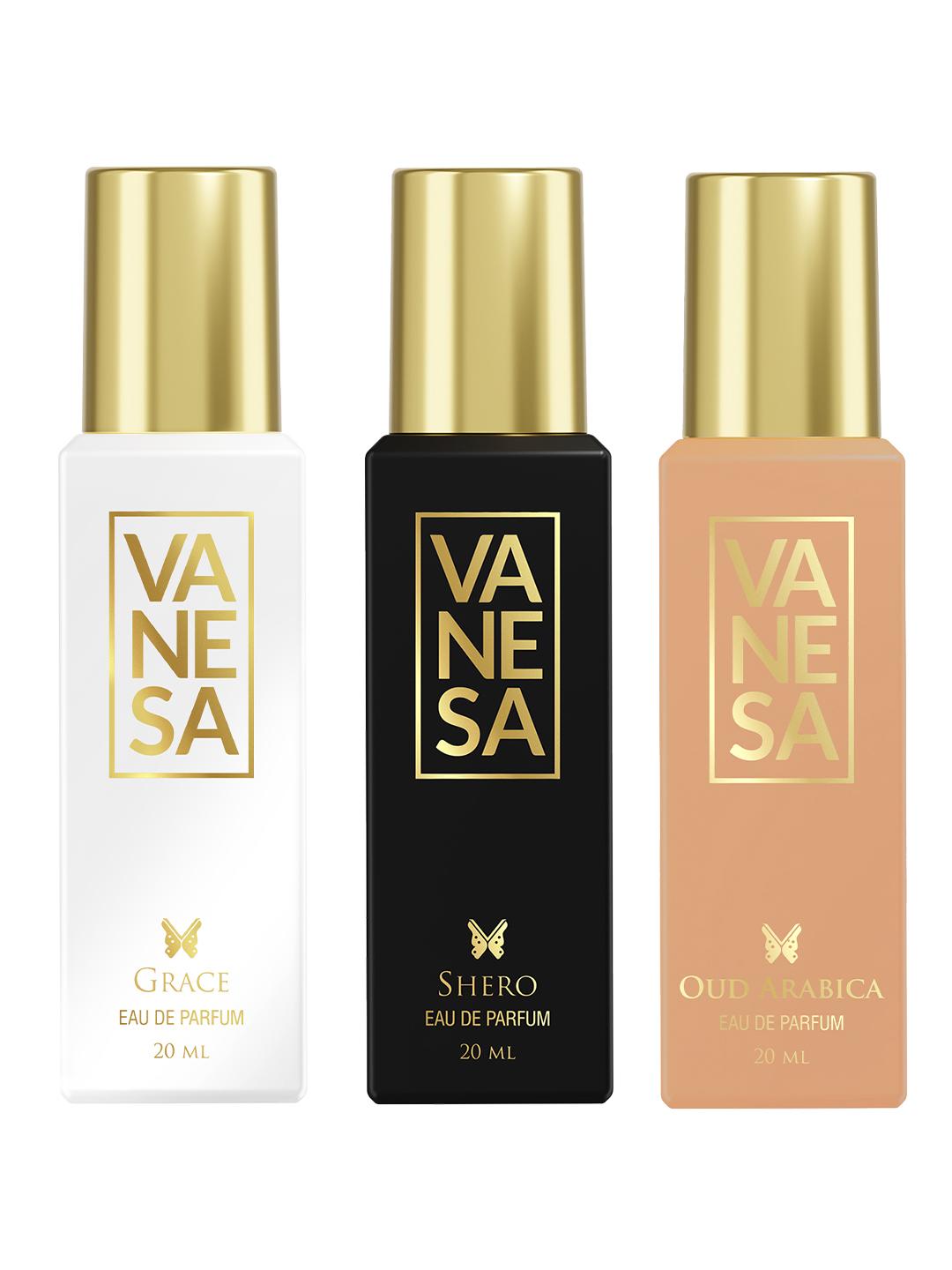 Buy Vanesa Women Set Of 3 Grace, Shero & Oud Arabica Long Lasting EDP ...