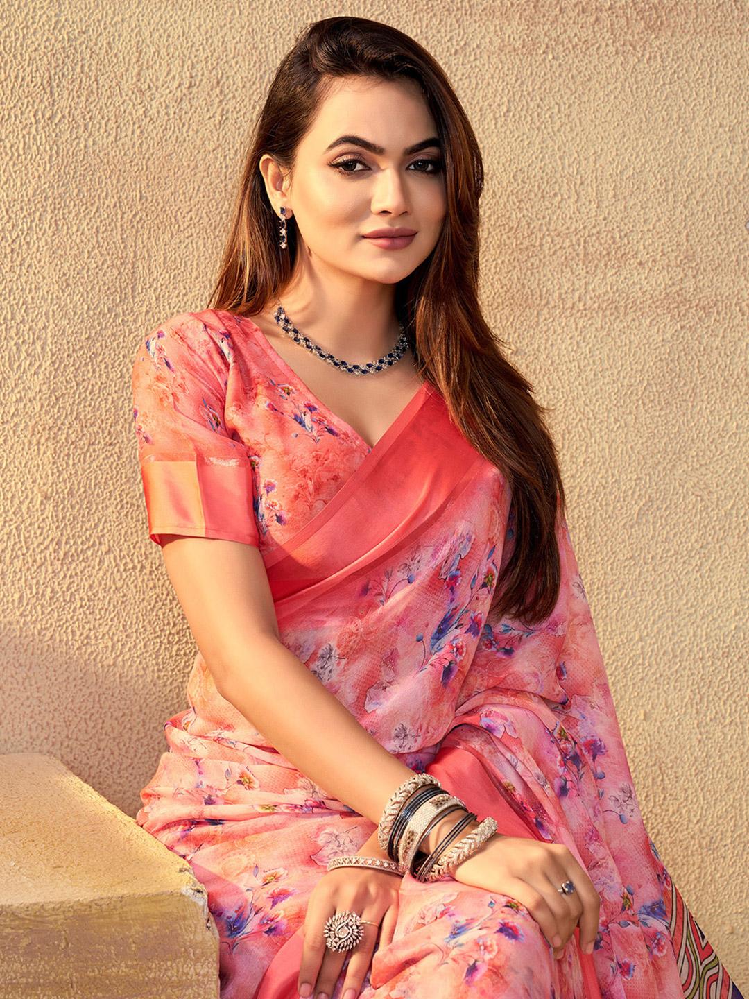 Buy Satrani Floral Printed Ready To Wear Saree - Sarees for Women ...