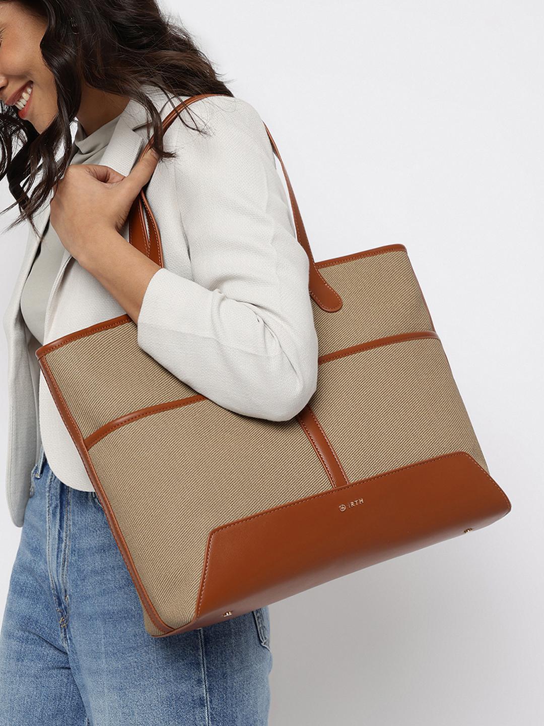 Buy IRTH By House Of Titan Textured Structured Shoulder Bag - Handbags ...