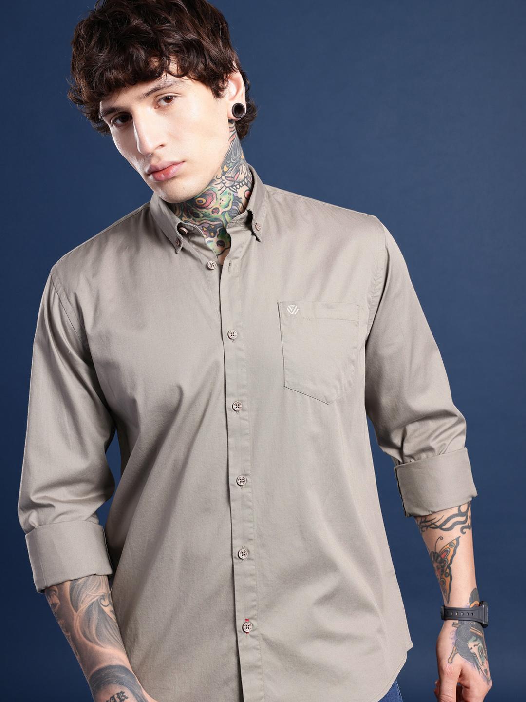 Buy BS BLUE SQUAD Men Regular Fit Cotton Shirt - Shirts for Men ...