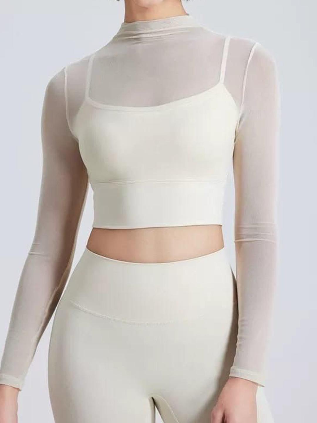Buy Miss Mosa By Akanksha White Terra Seamless Top With Inbuilt Bra ...