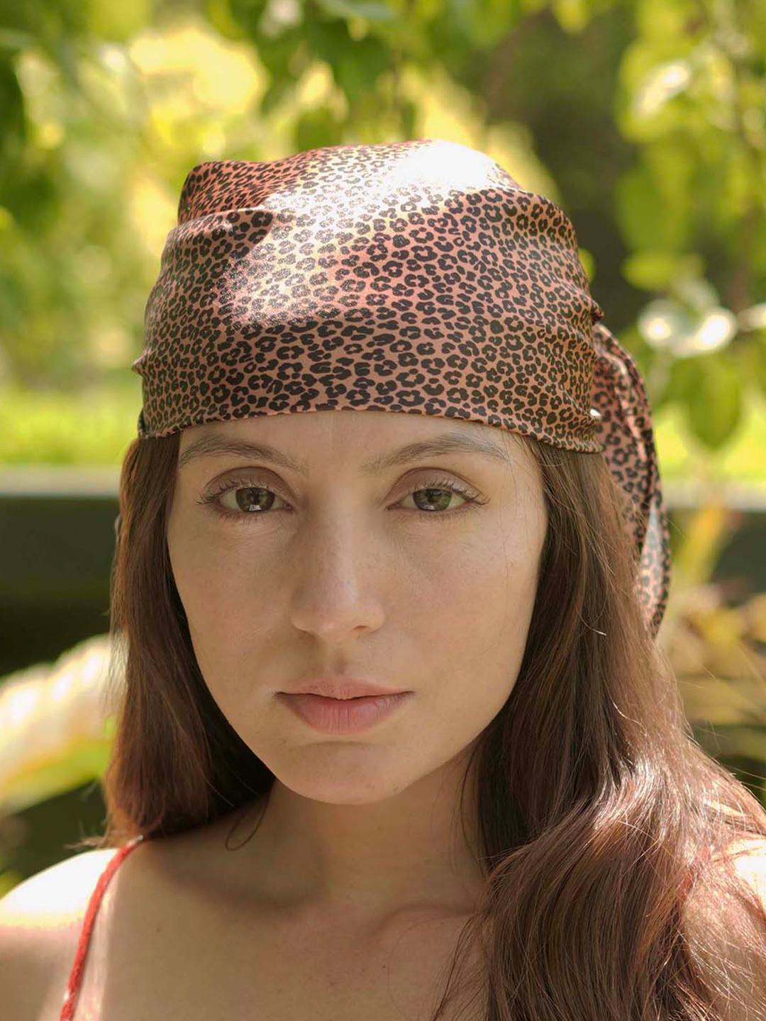 Buy Hair Drama Co. Women Leopard Print Silk Satin Bandana Head Wrap ...