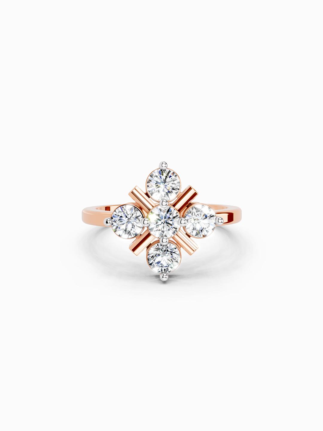 Buy Sparkles 14K Rose Gold Lab Grown Diamond 0.8 Carat Round Shape ...