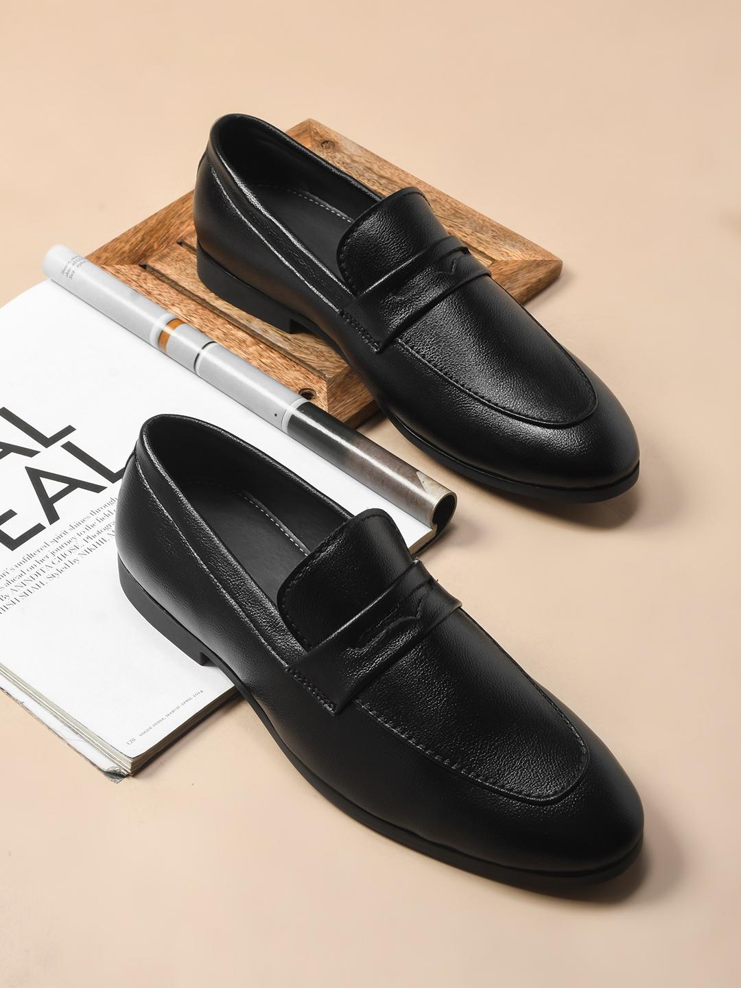 Buy WAVE WALKER Men Textured Penny Loafers - Casual Shoes for Men ...