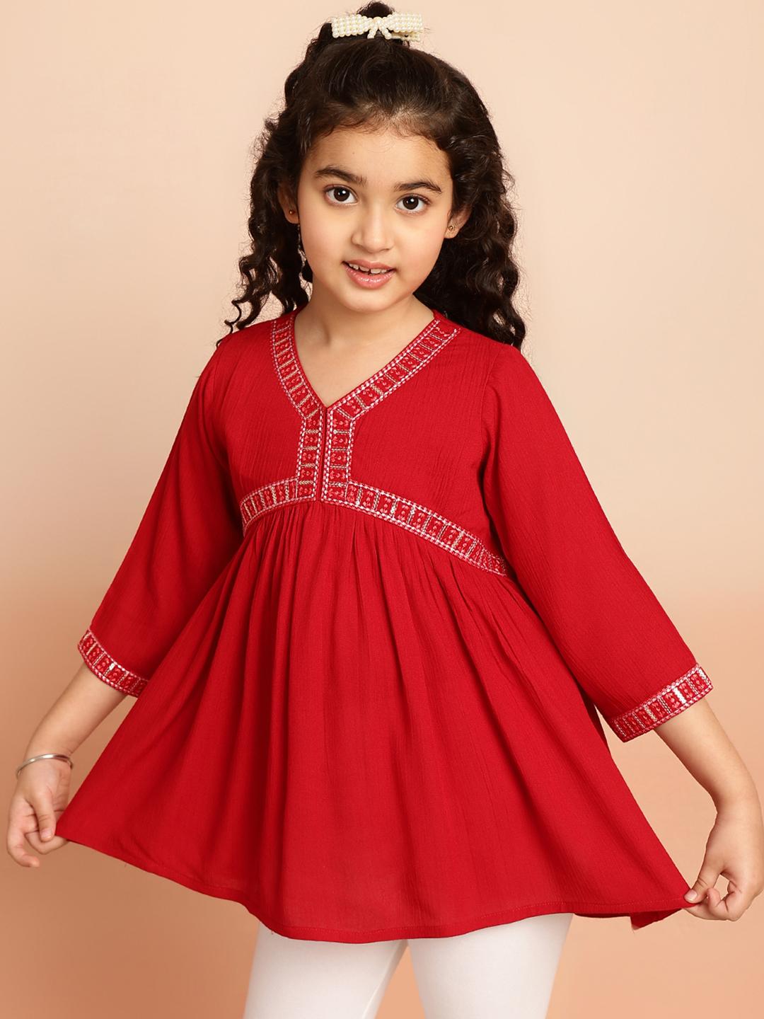 Buy Miss & Chief Girls Embroidered A Line Top - Tops for Girls 35311770 ...