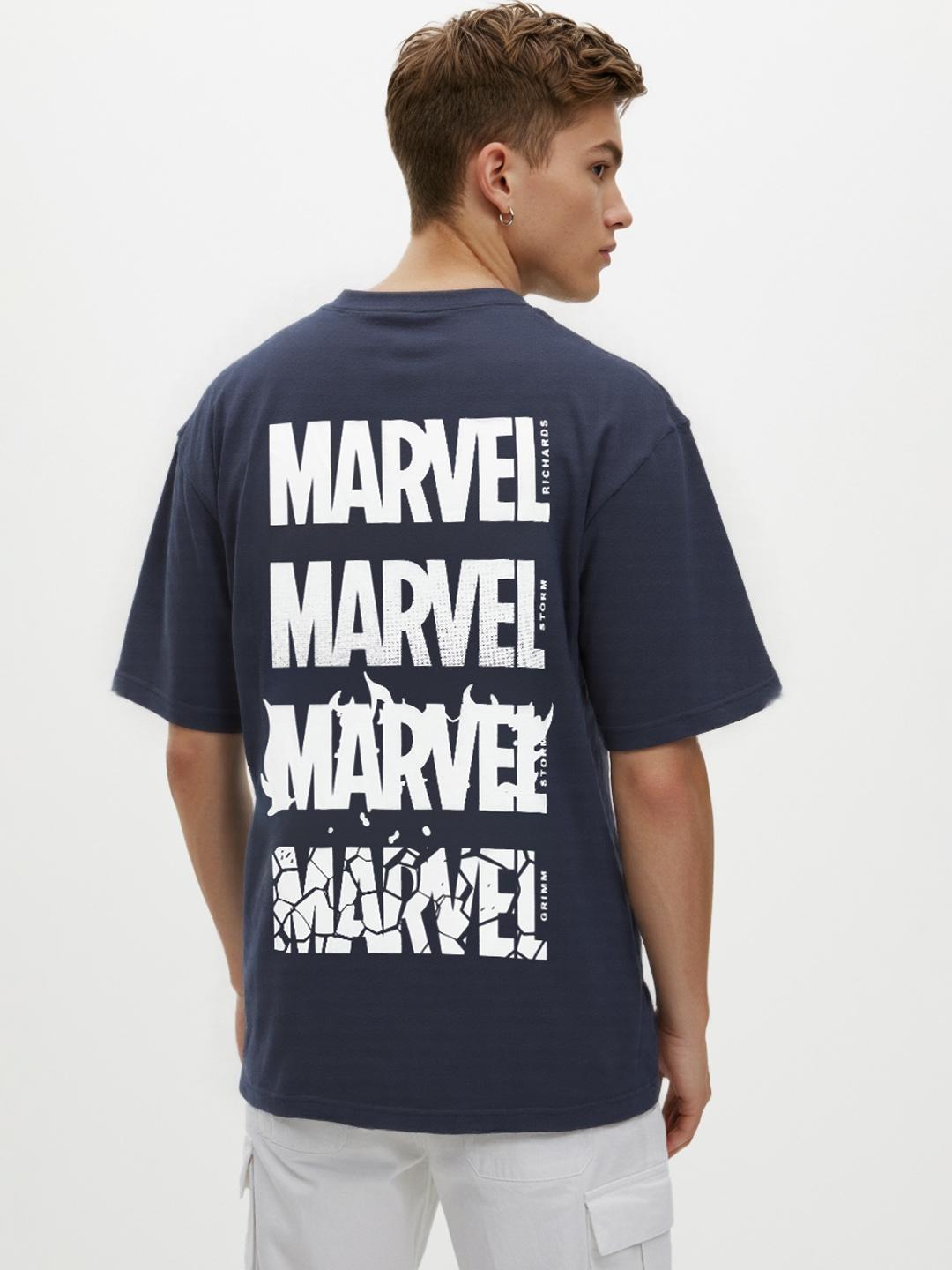 Buy Marvel Oversized Superhero Print Drop Shoulder T Shirt - Tshirts ...