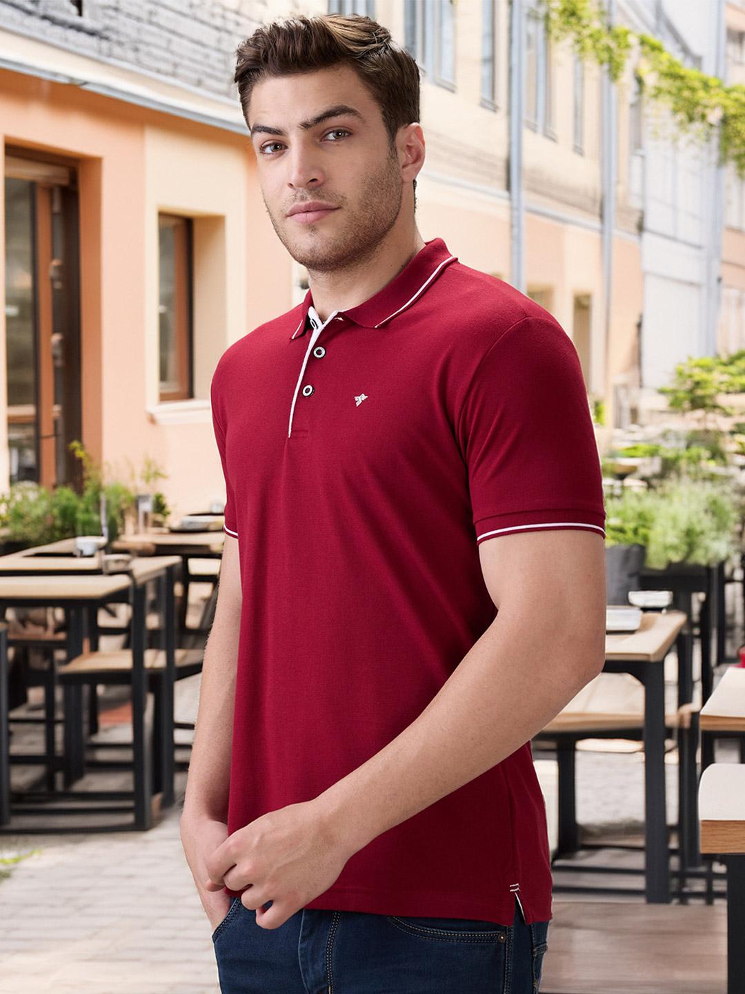 Buy Status Quo Men Brand Logo Polo Collar Cotton T Shirt - Tshirts for ...