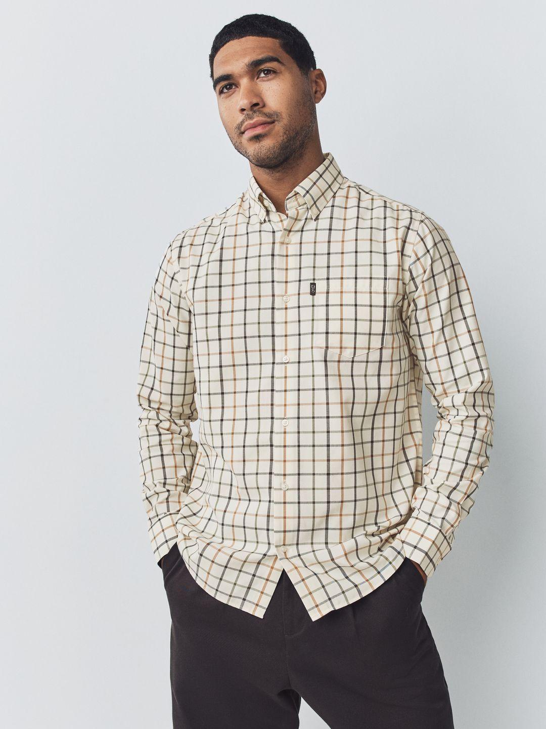 Buy NEXT Men Grid Tattersall Checked Casual Shirt - Shirts for Men ...