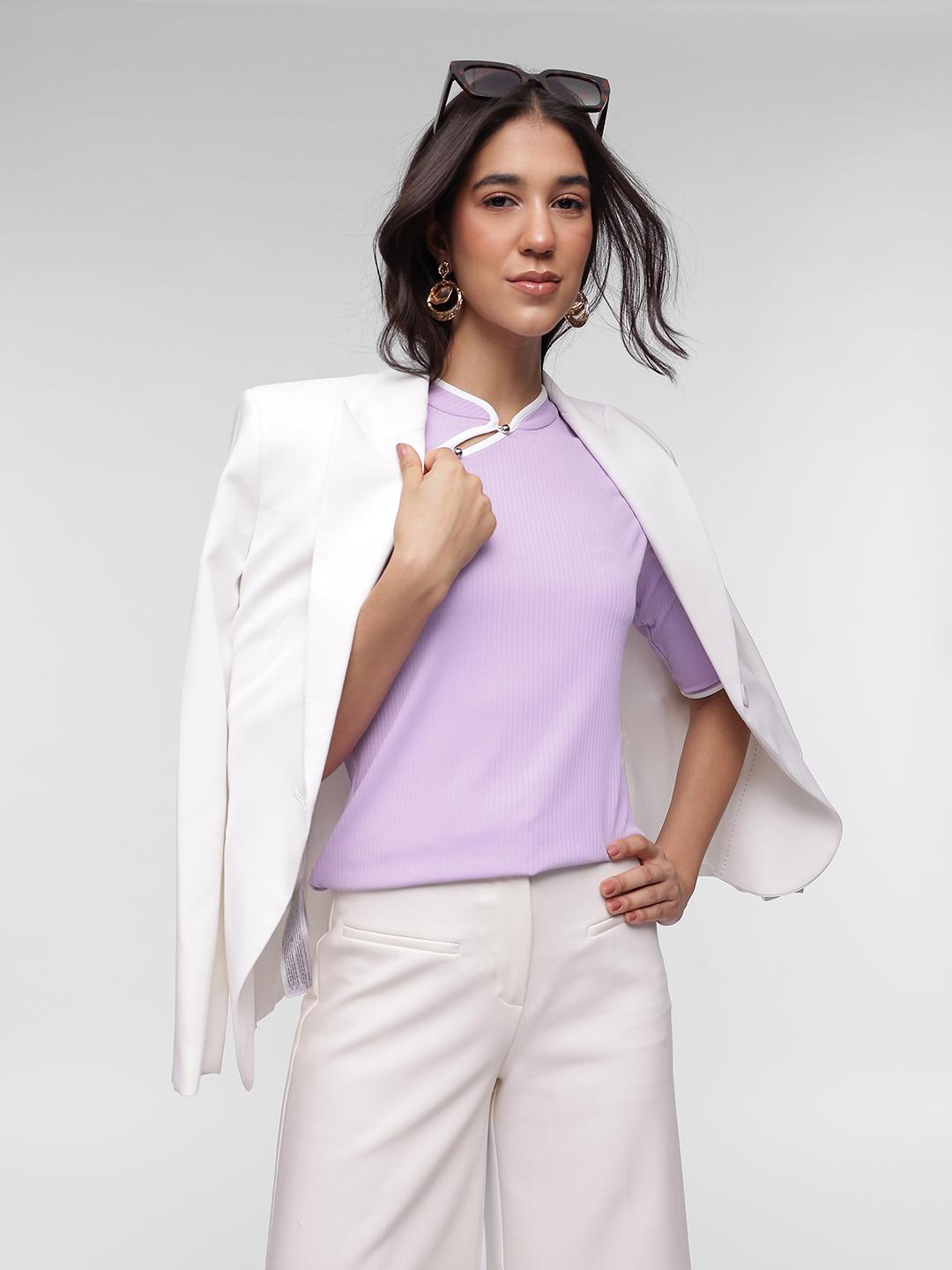Buy French Connection Mandarin Collar Top - Tops for Women 35436496 ...