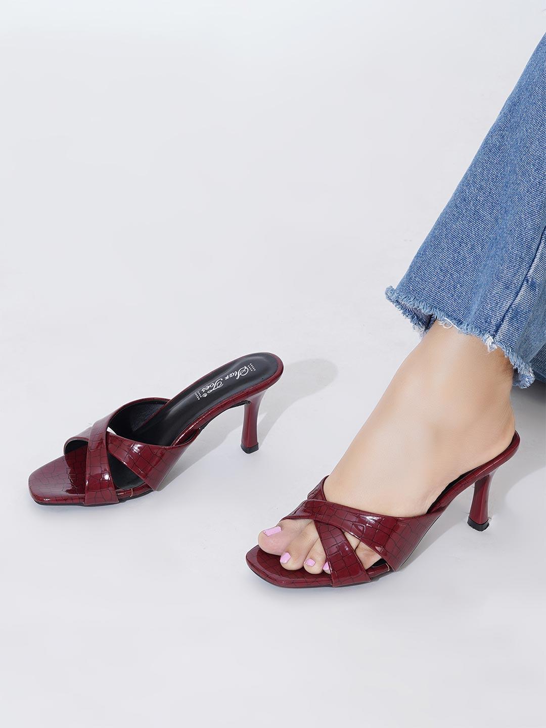 Buy STARTOES Women Textured Party Stiletto Sandals - Heels for Women ...