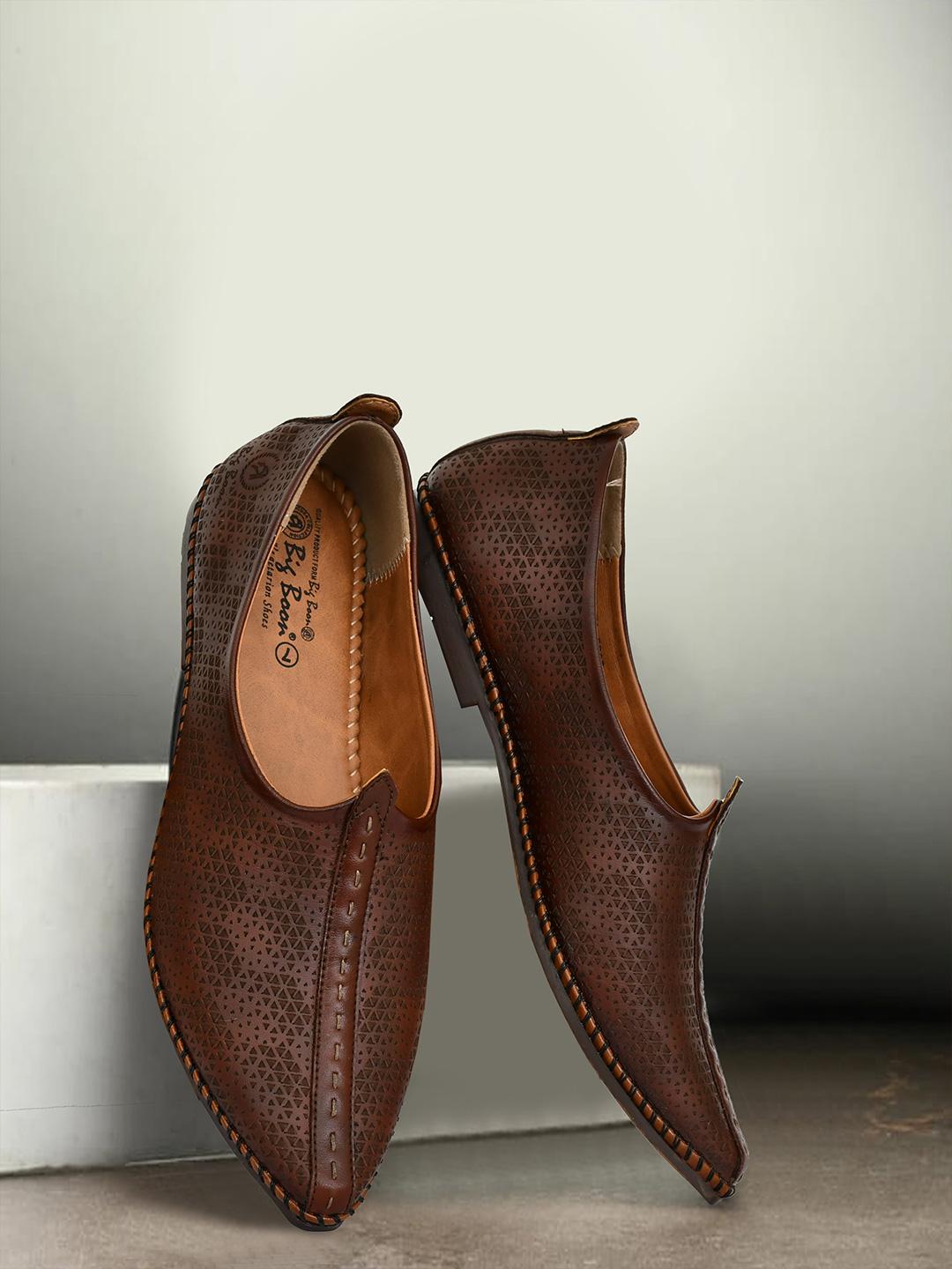 Buy Big Boon Men Round Toe Slip On Laser Cuts Detail Mojaris - Casual ...
