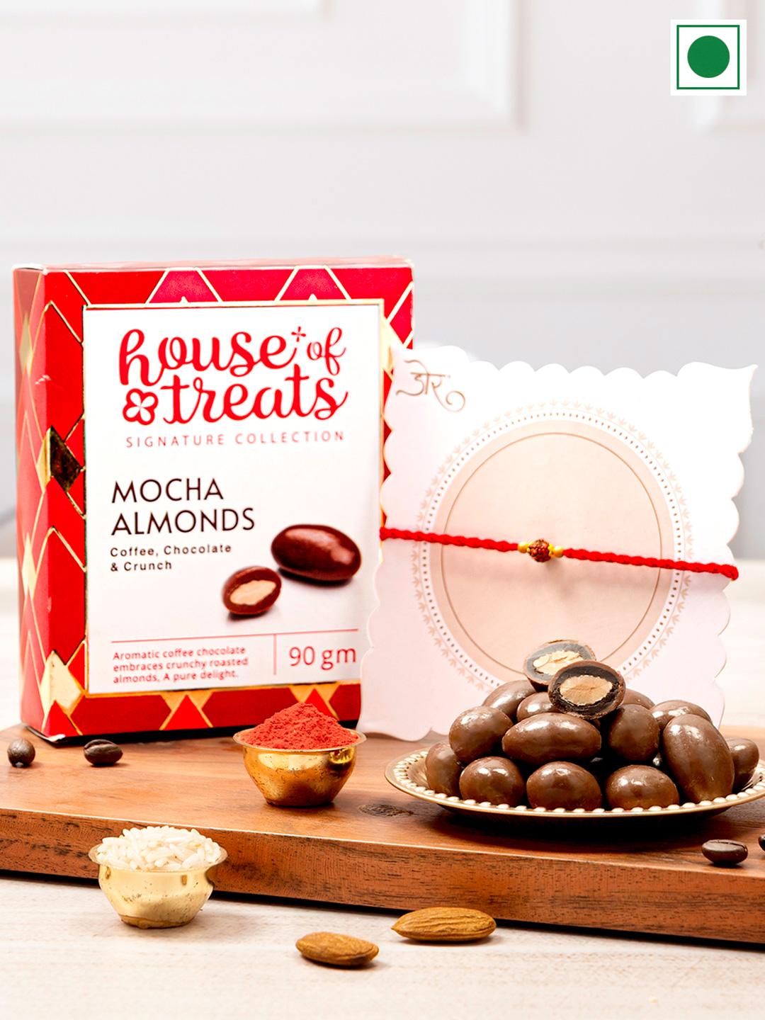 Buy RawFruit Mocha Almonds Chocolate Gift Pack With Rakhi - Chocolate ...